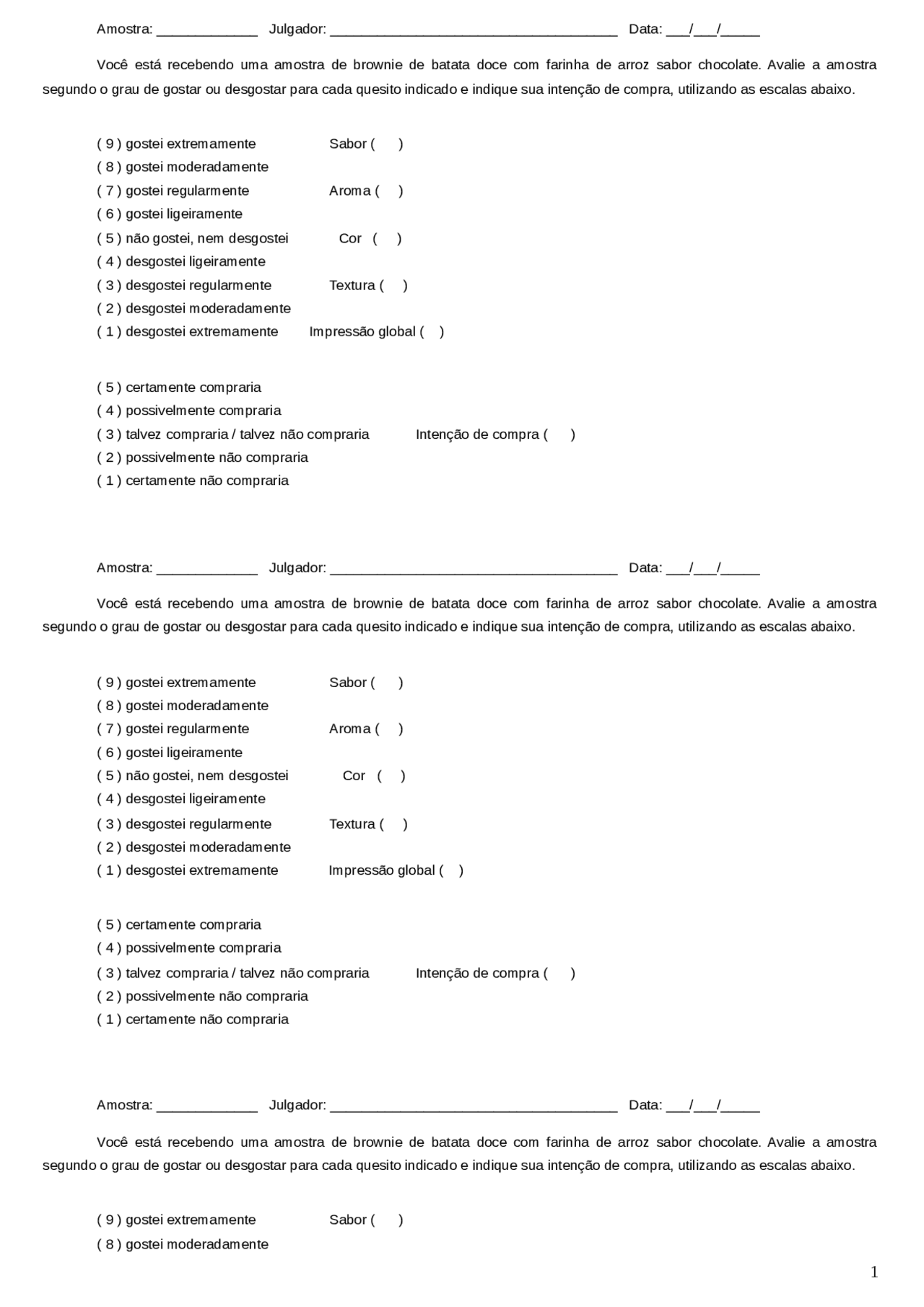Fichas sensorial escala hedonica | Study Guides, Projects, Research ...
