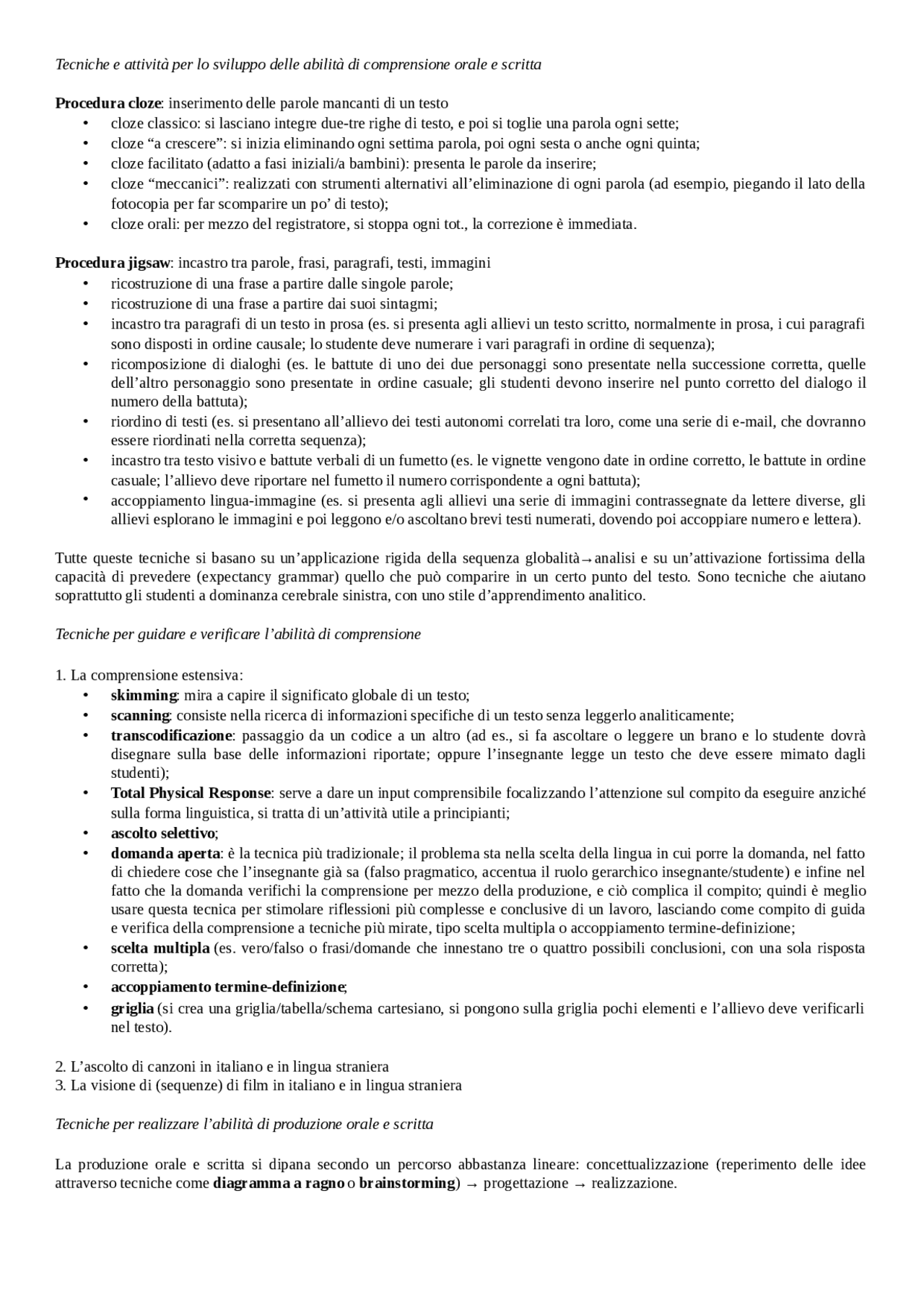 Appunti Lezione Su Tecniche Didattiche Docsity