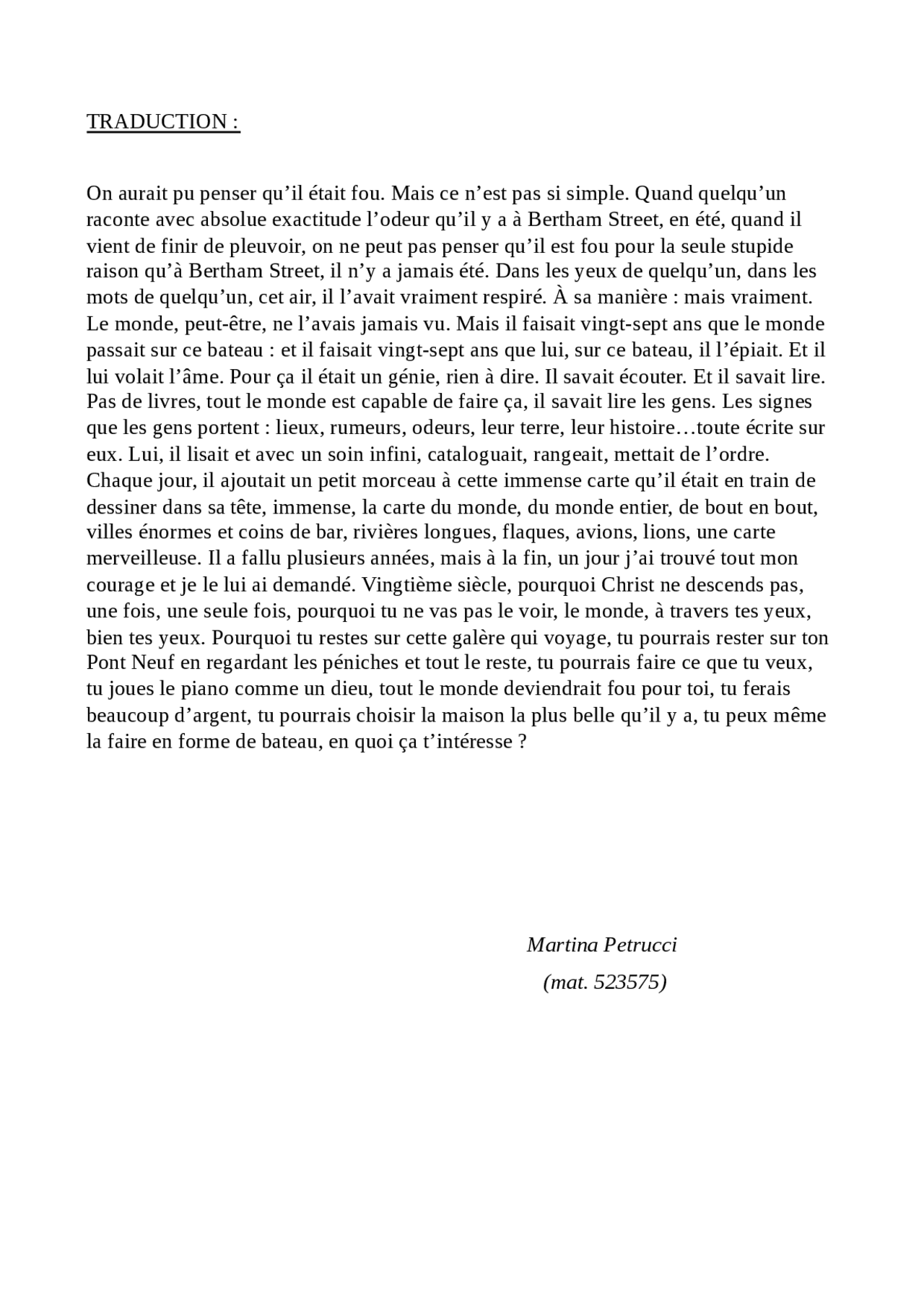 Traduzione Esercitazione Docsity