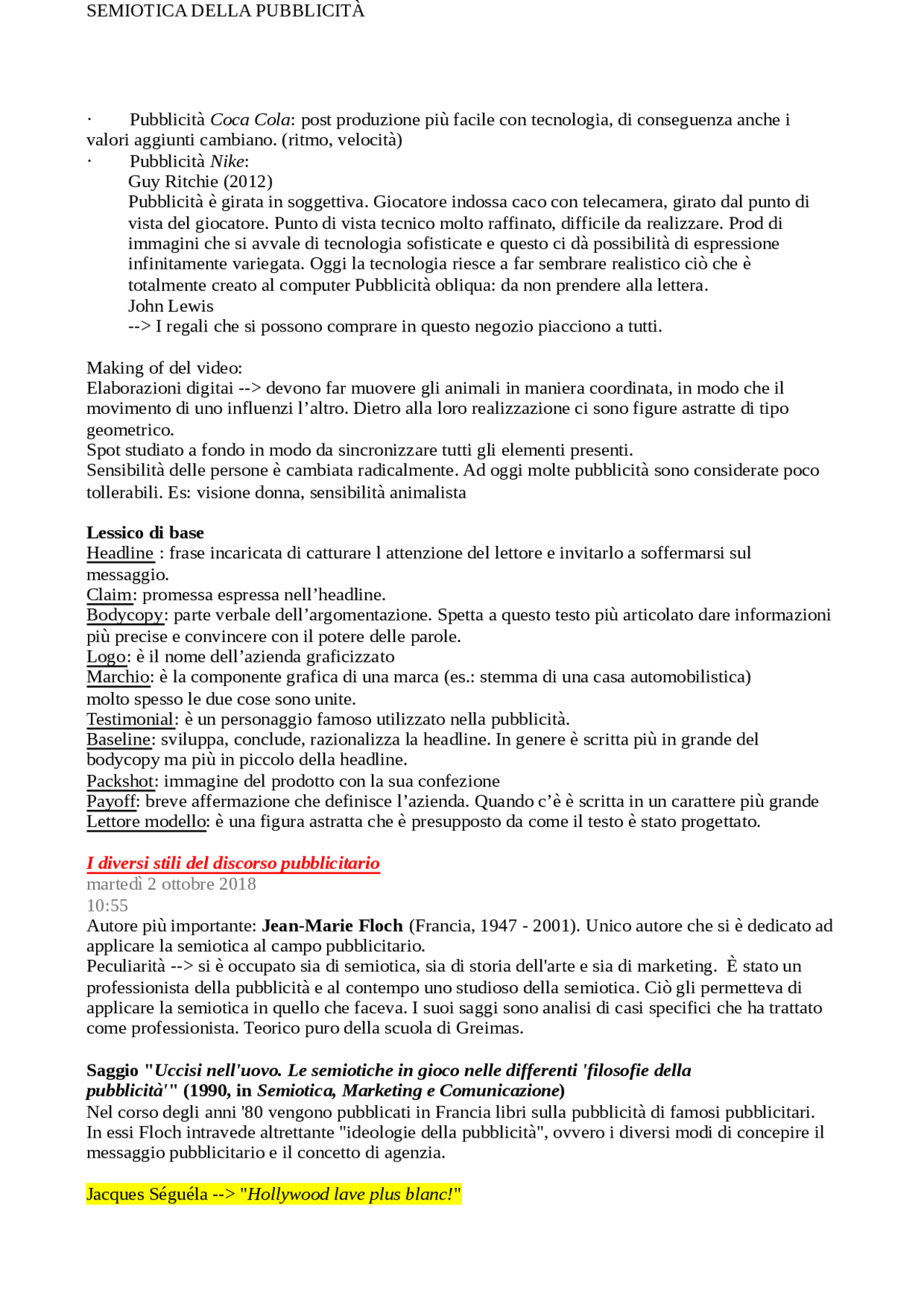 Semiotica Della PubblicitÀ Docsity