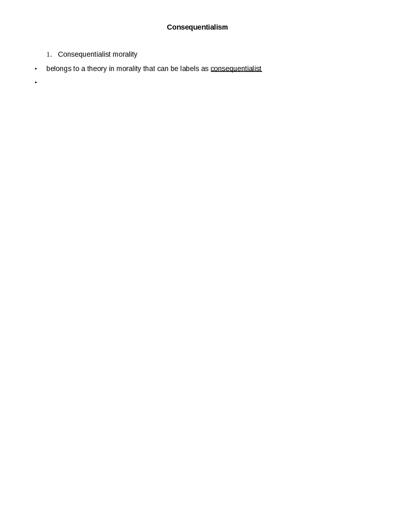 Ethics Consequentialism Docsity
