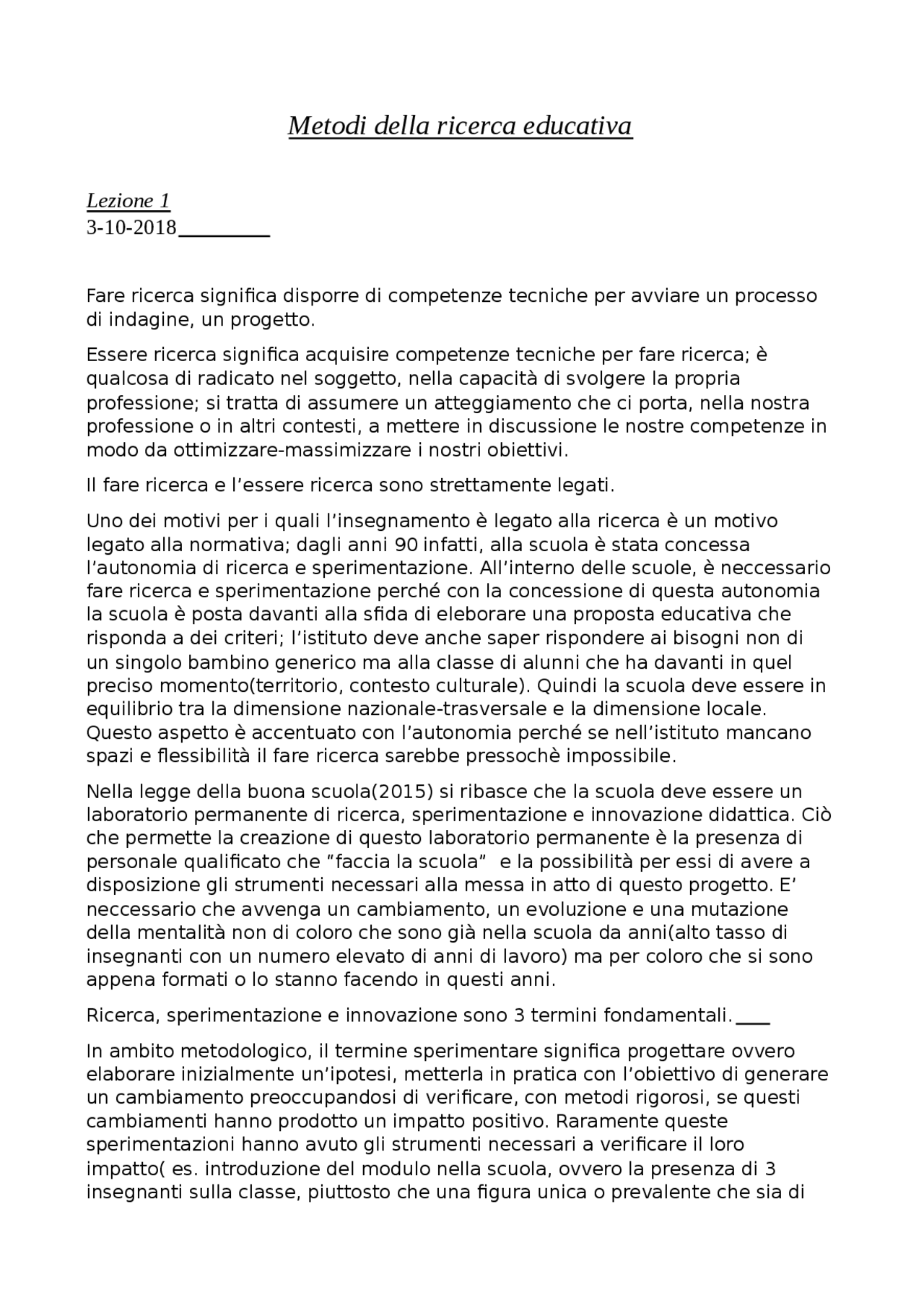 Appunti Presi A Lezioni Docsity