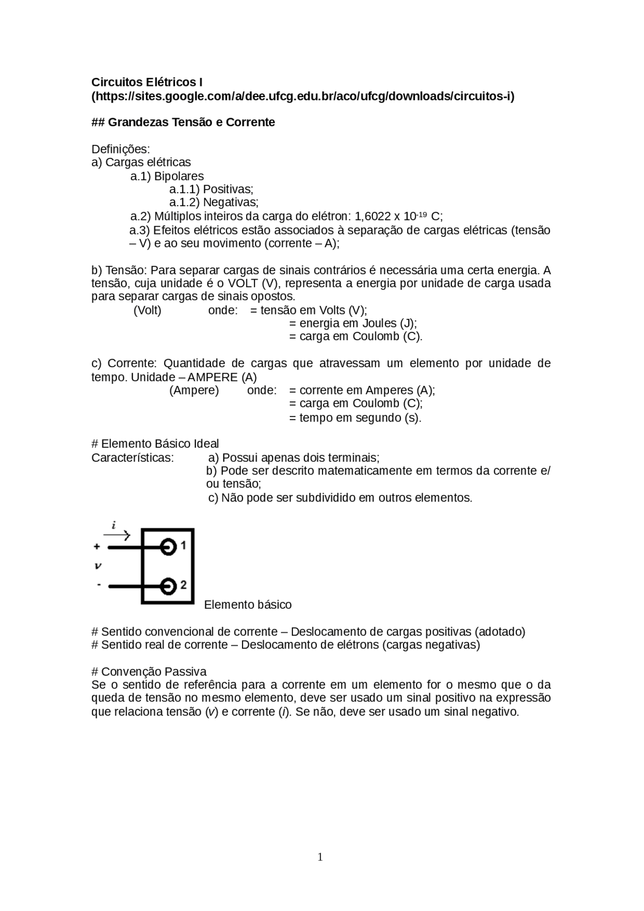Notas De Aula De Circuitos Elétricos 1 Docsity
