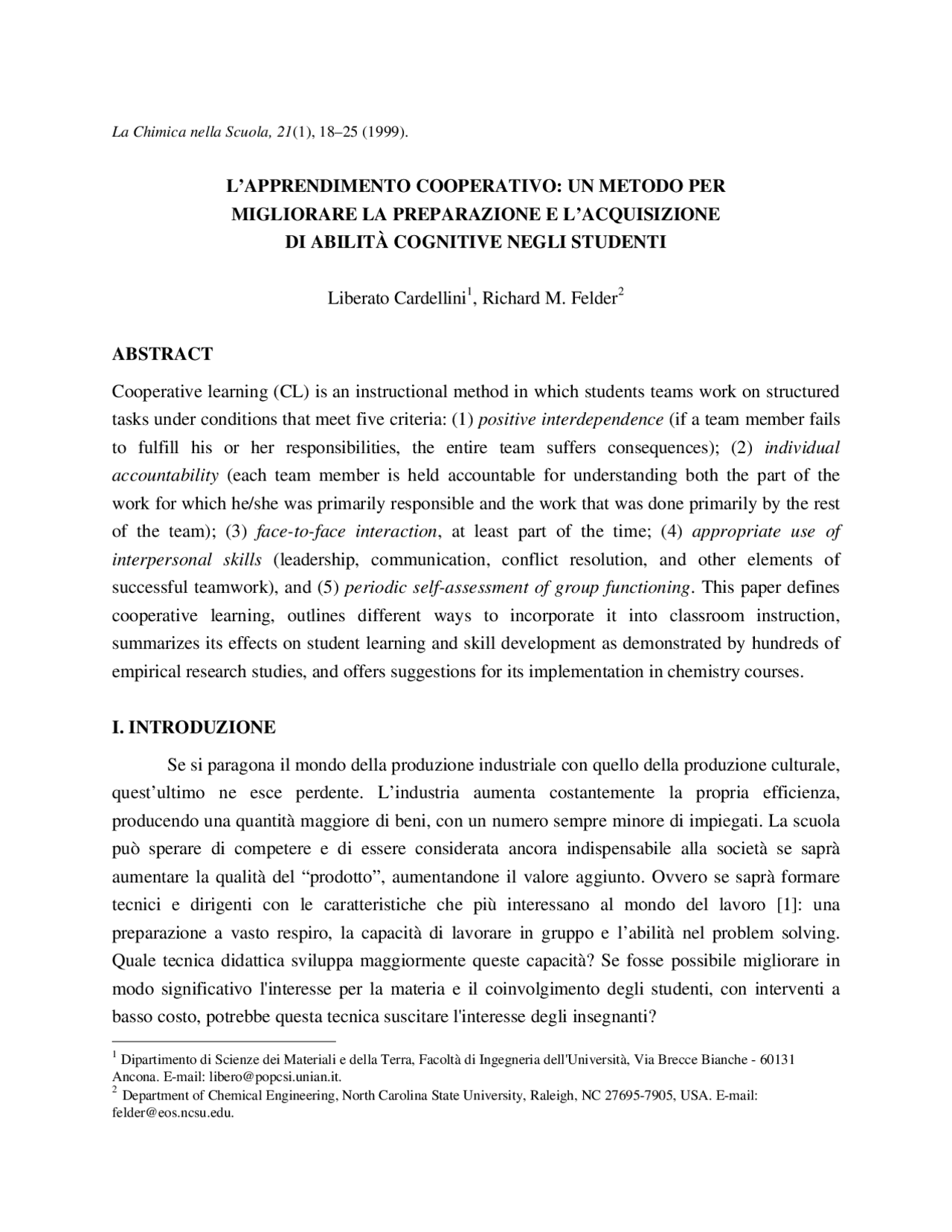 Cooperative Learning Notes De Pédagogie Docsity