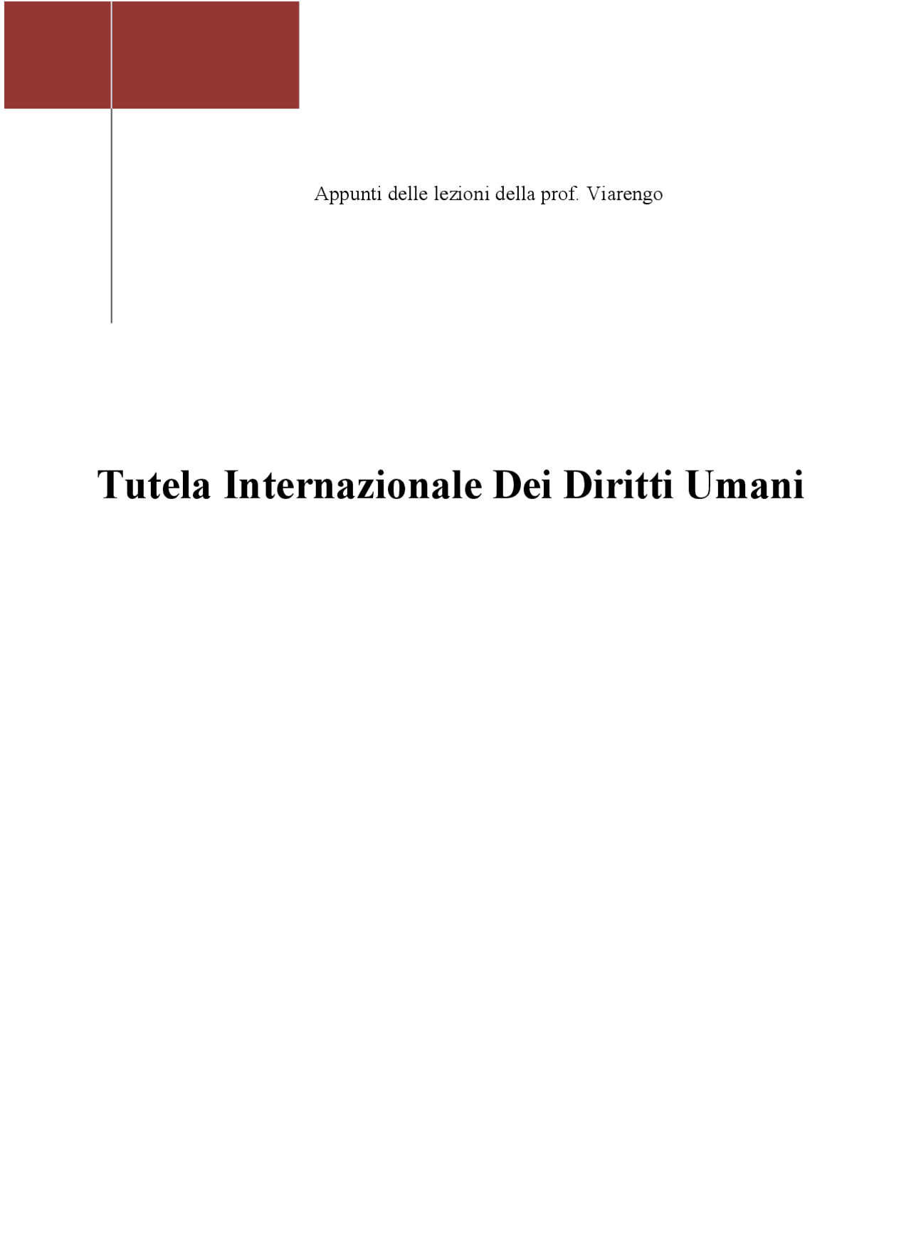 Appunti Tutela Internazionale Dei Diritti Umani Docsity