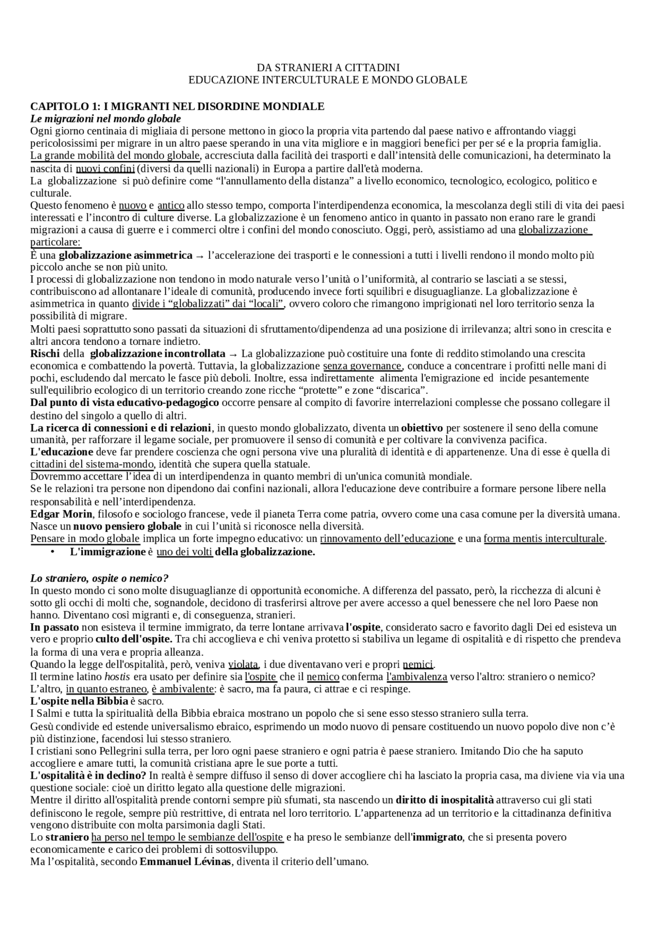 Da Stranieri A Cittadini Docsity