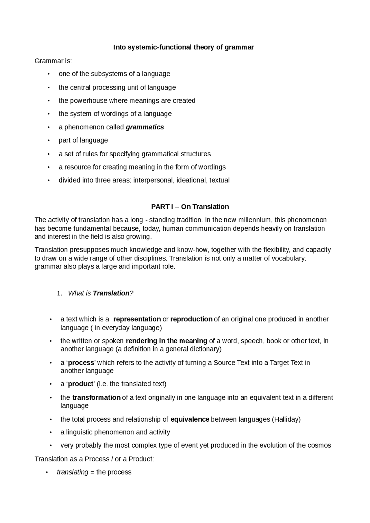 Systemic Functional Linguistics Docsity