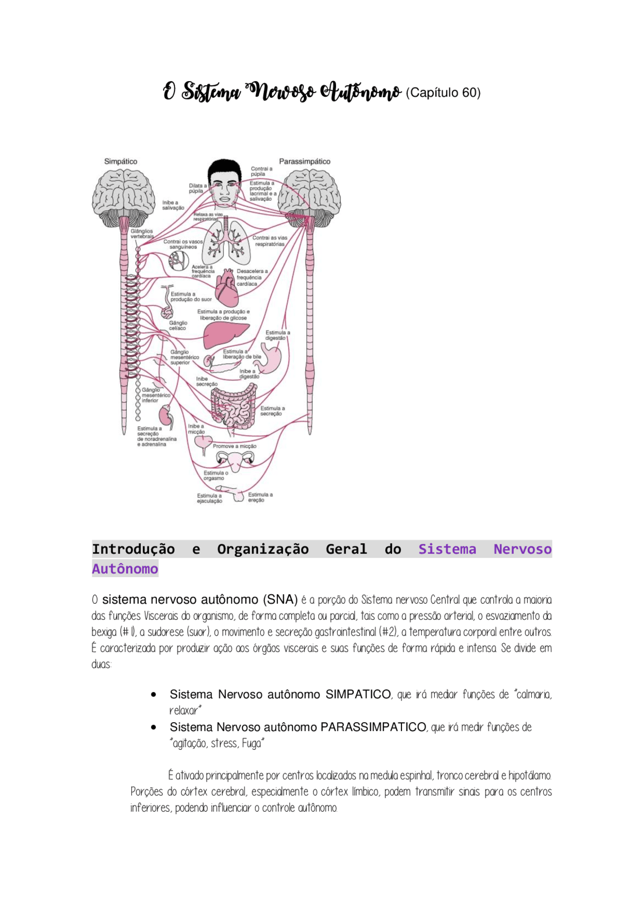 Resumo do Capitulo 60 do livro de fisiologia guyton - Docsity