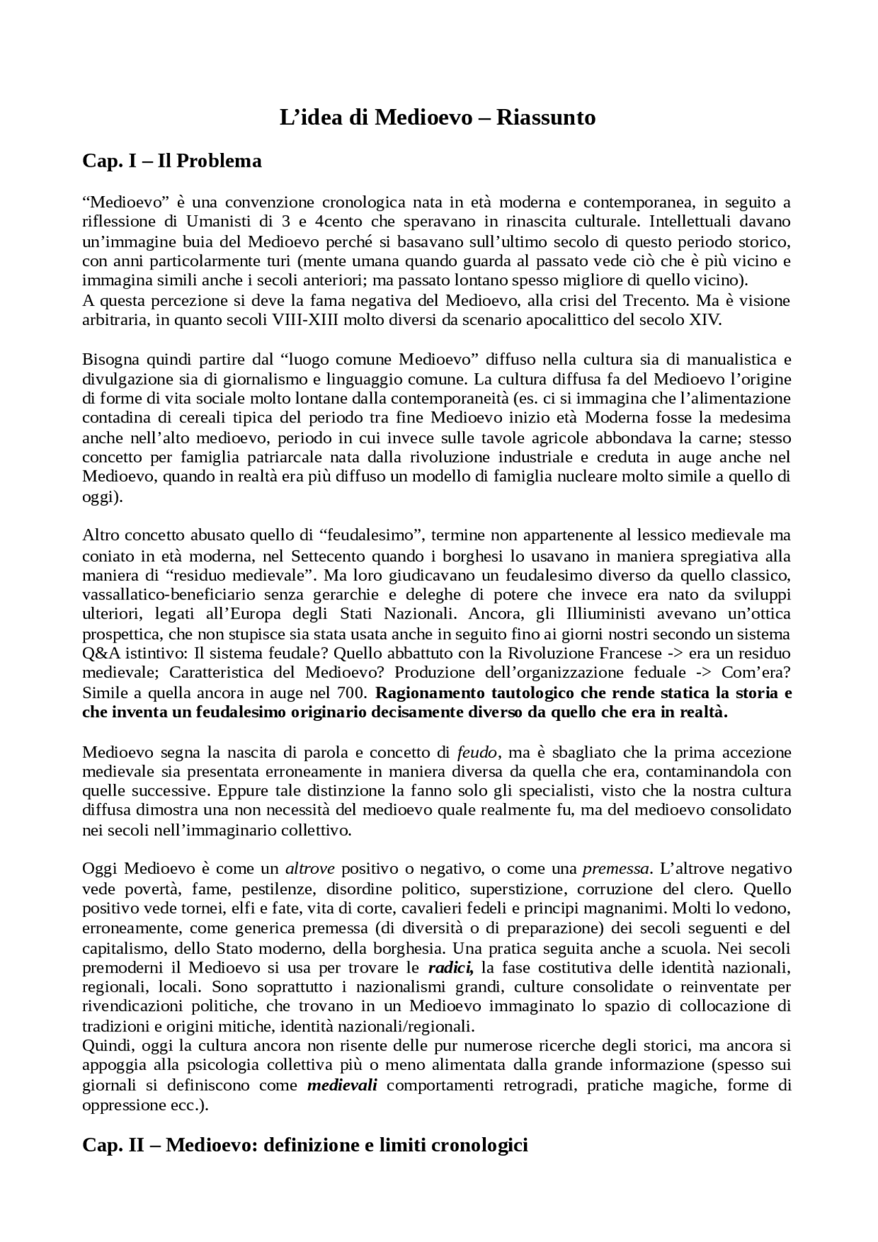 Giuseppe Sergi Lidea Di Medioevo Docsity