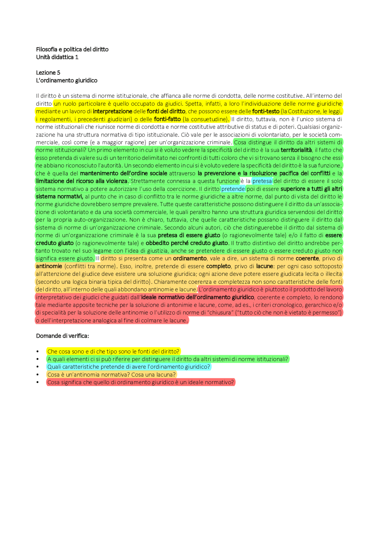 Riassunto Lezione 5 Filosofia Del Diritto Prof Riva Docsity