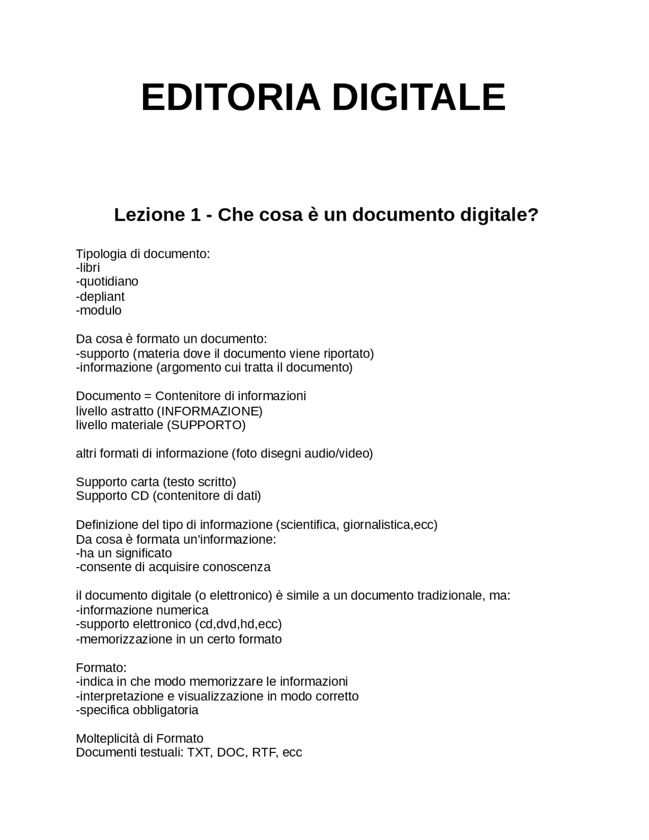 Editoria Digitale Esame Di Abilità Informatiche 3 Cfu Docsity