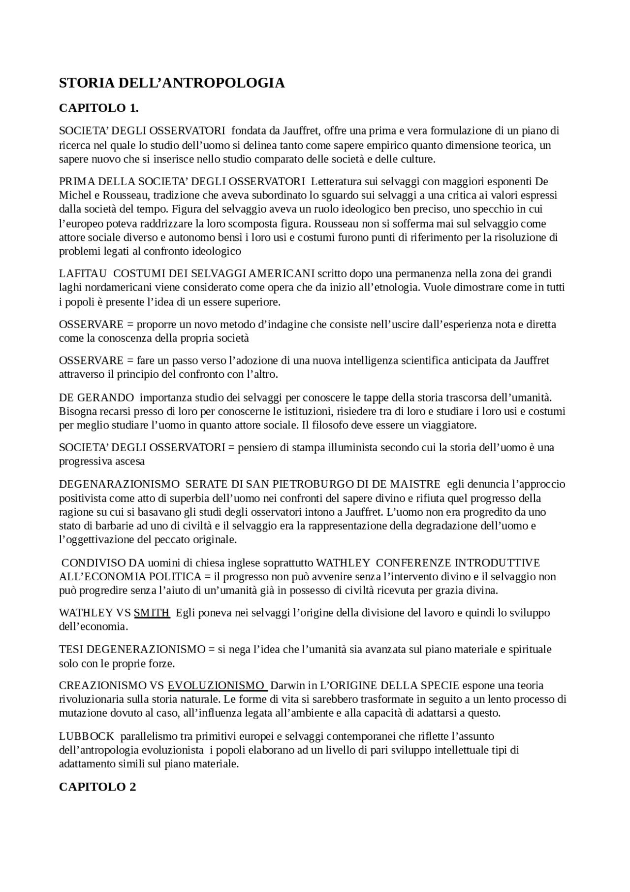 Storia Dellantropologia Fabietti U Docsity