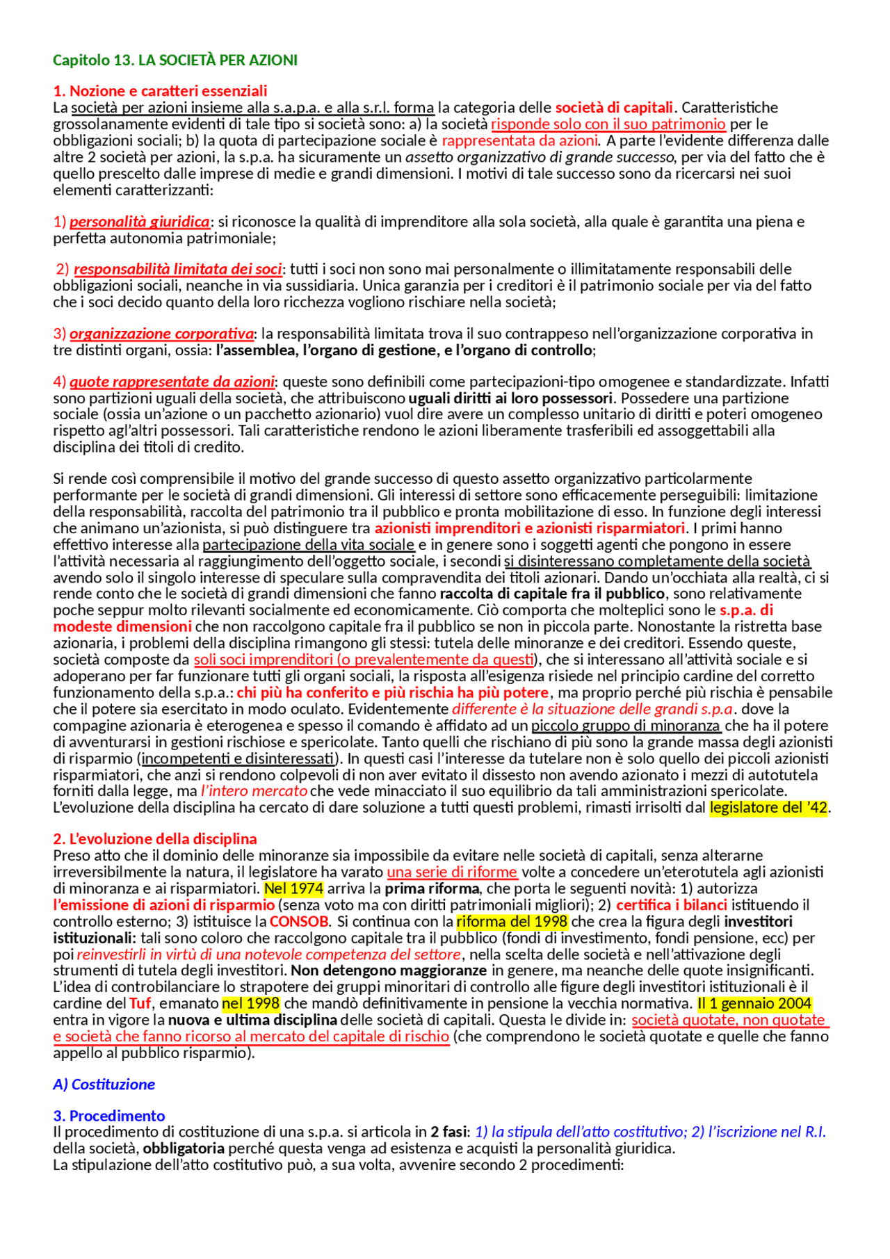 Riassunto Diritto Commerciale Docsity