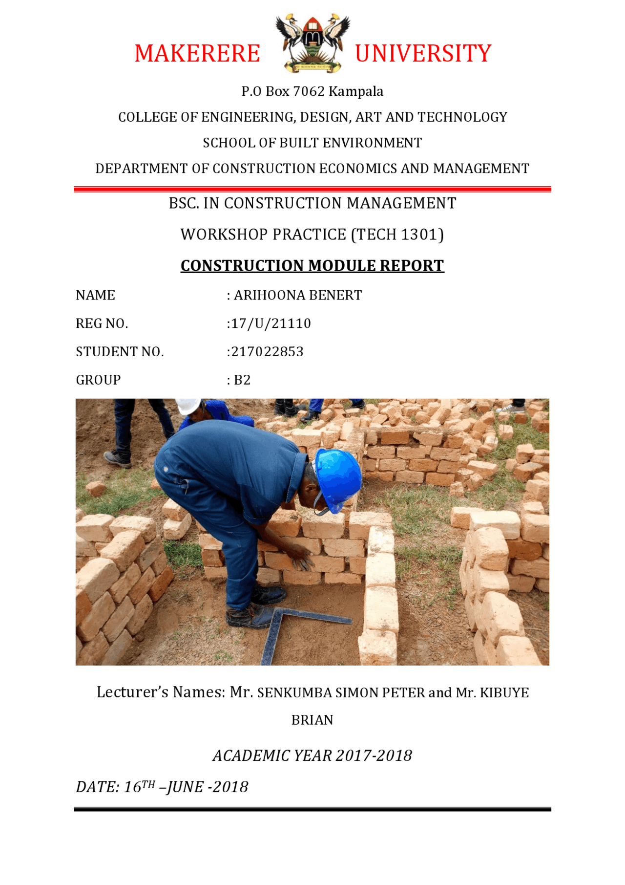 Setting out of a square structure - Docsity