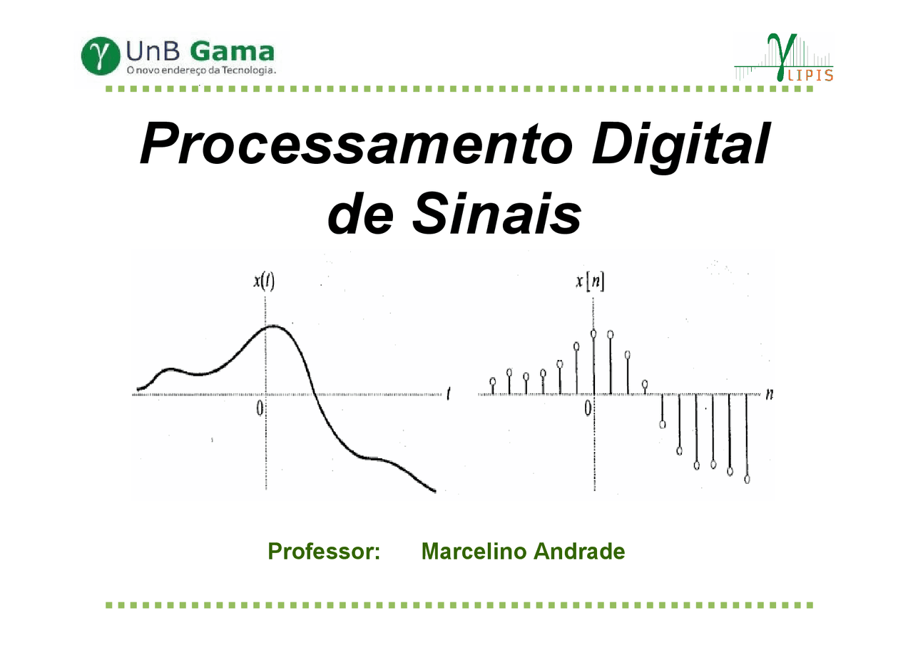 PROCESSAMENTO DIGITAL DE SINAL | Manuais, Projetos, Pesquisas Engenharia Elétrica | Docsity