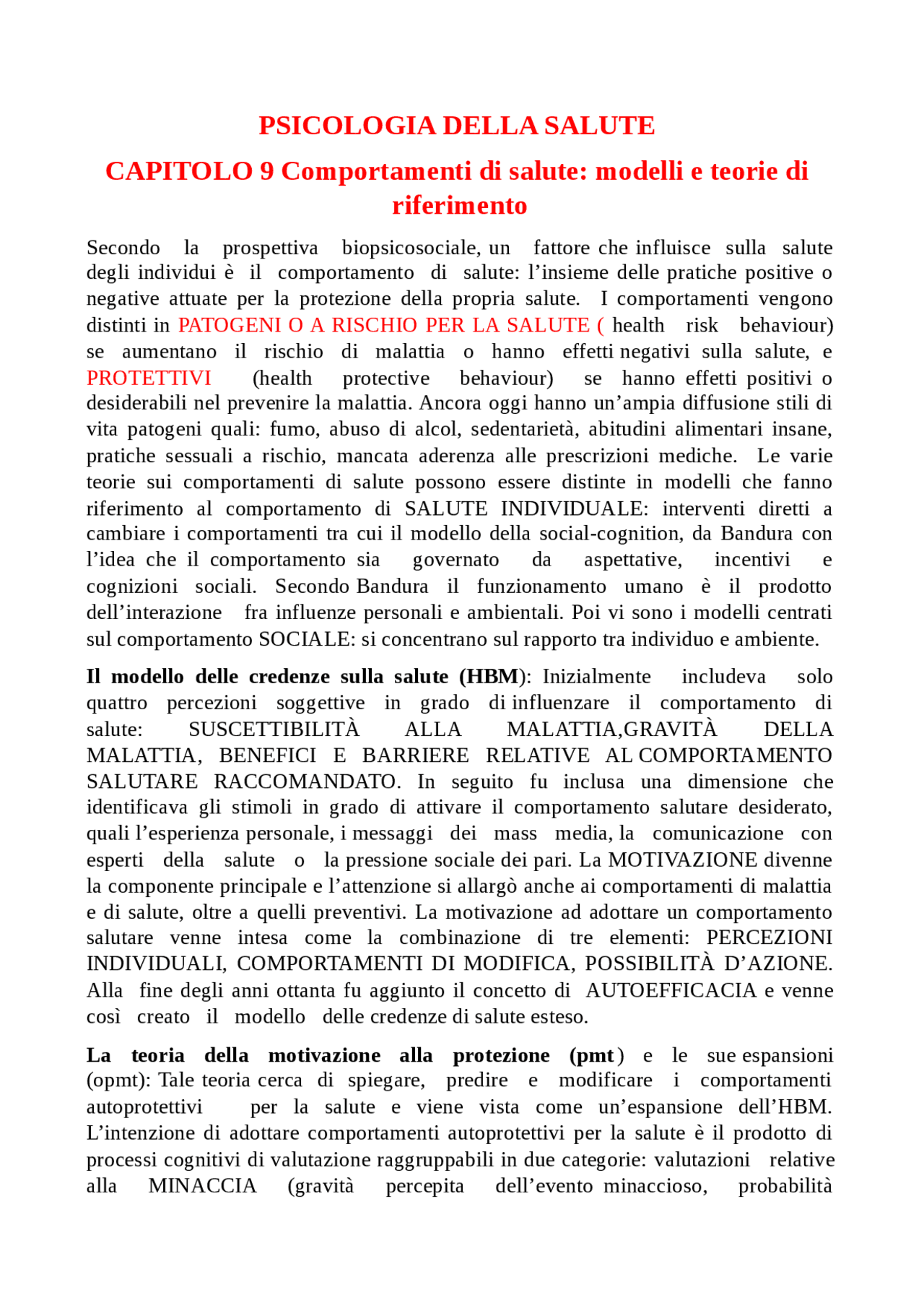 Psicologia Della Salute Modelli Teorici E Contesti Applicativi Docsity