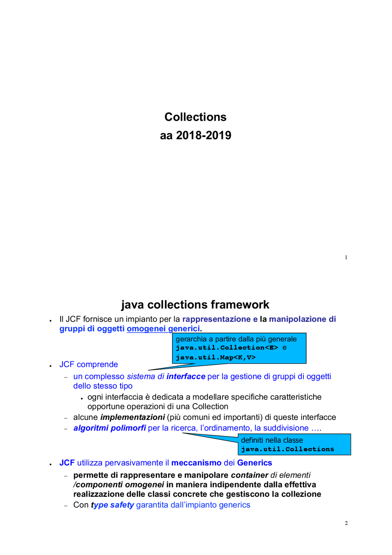 Collezioni java OOP Proprieta - Docsity