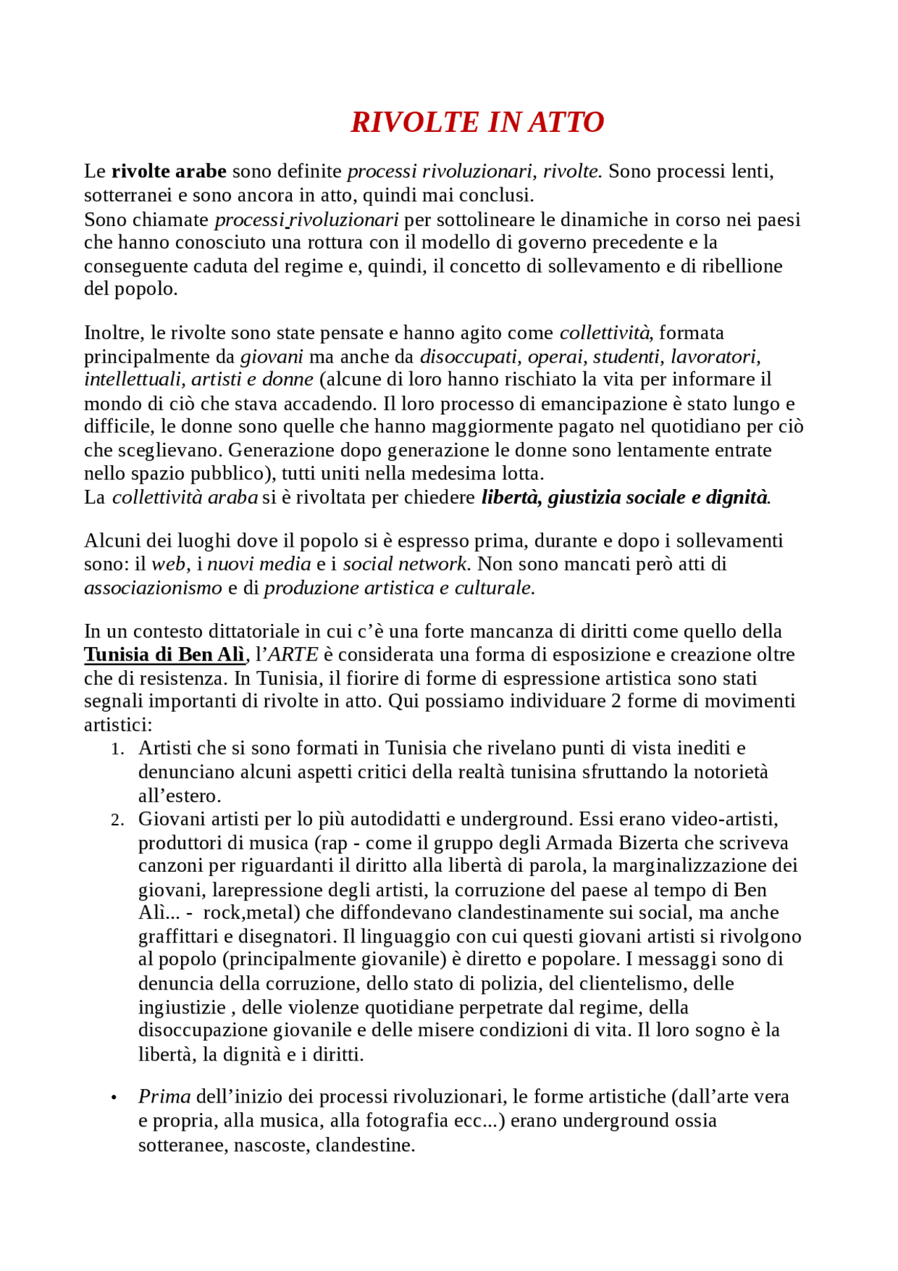 Rivolte In Atto Migrazioni Docsity