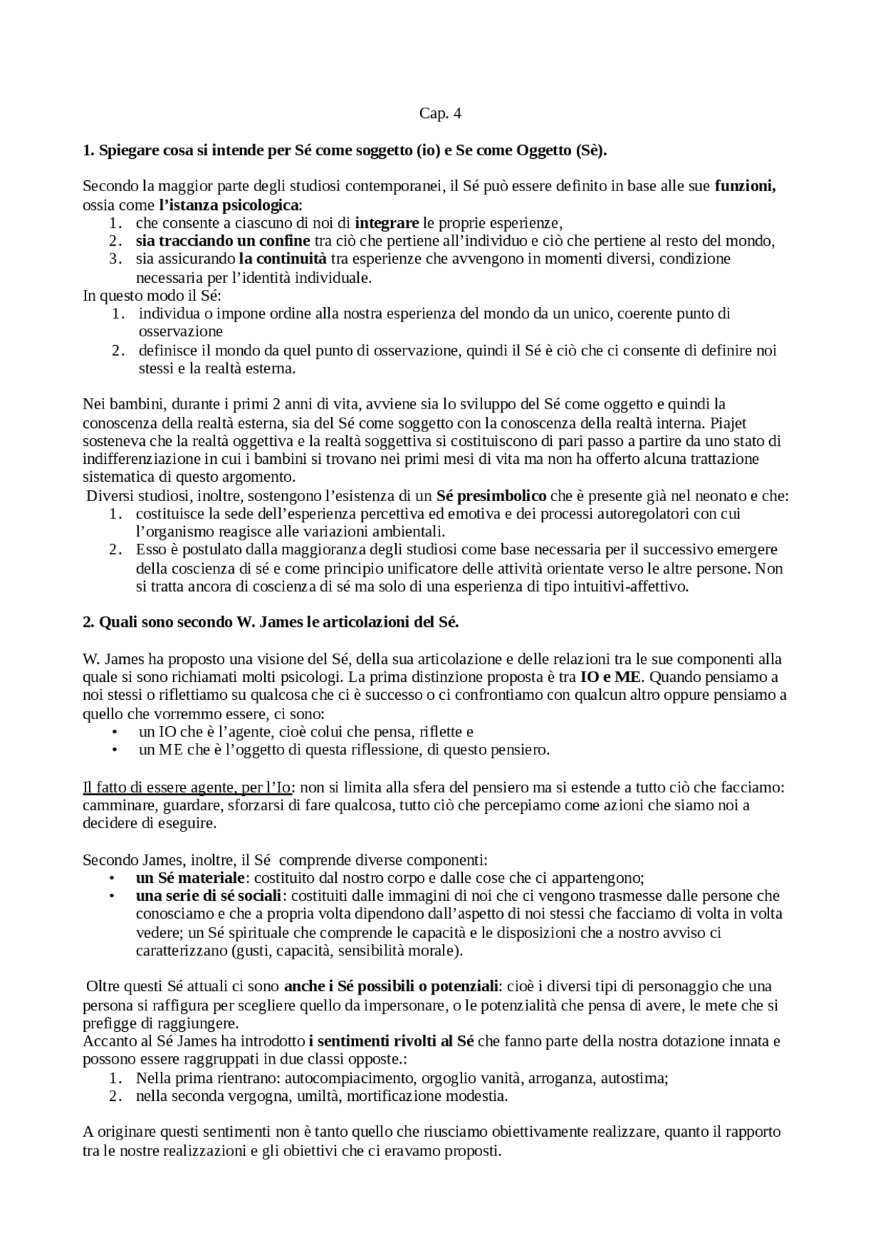 Cap 4 Corso Di Psicologia Dello Sviluppo Di Berti E Bombi Docsity