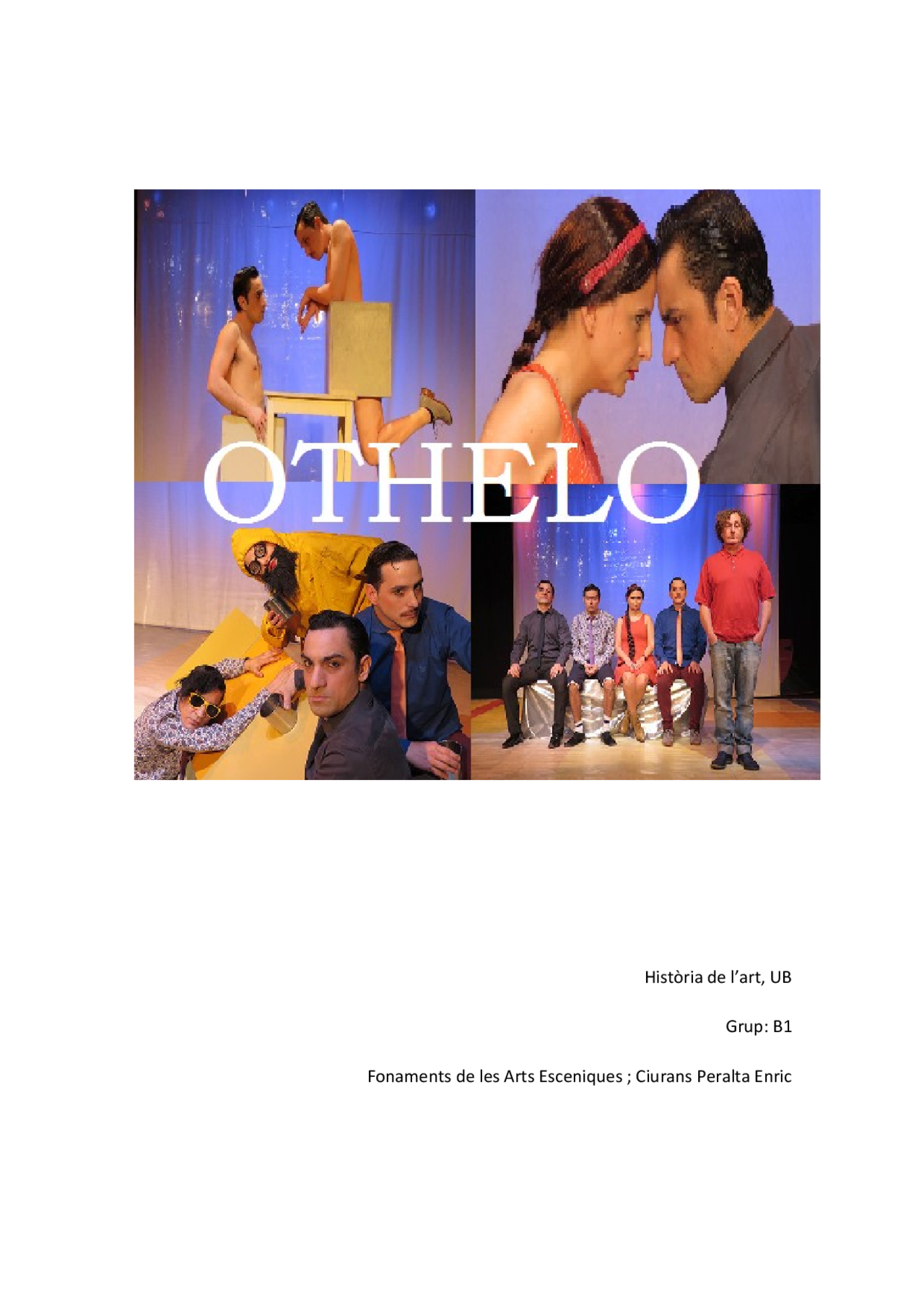 Treball Fonaments De Les Arts Esceniques Docsity