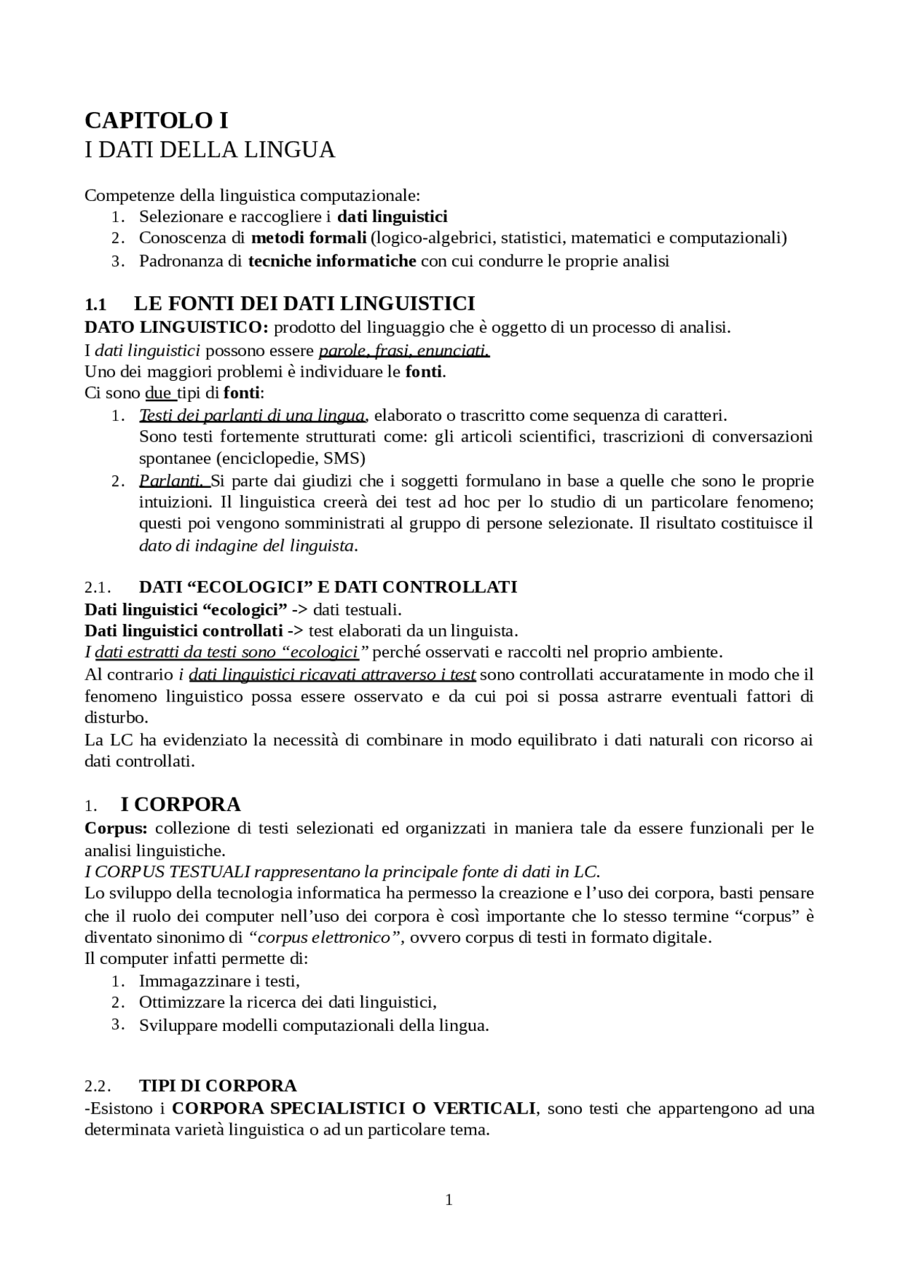 Testo E Computer Elementi Di Linguistica Computazionale Alessandro