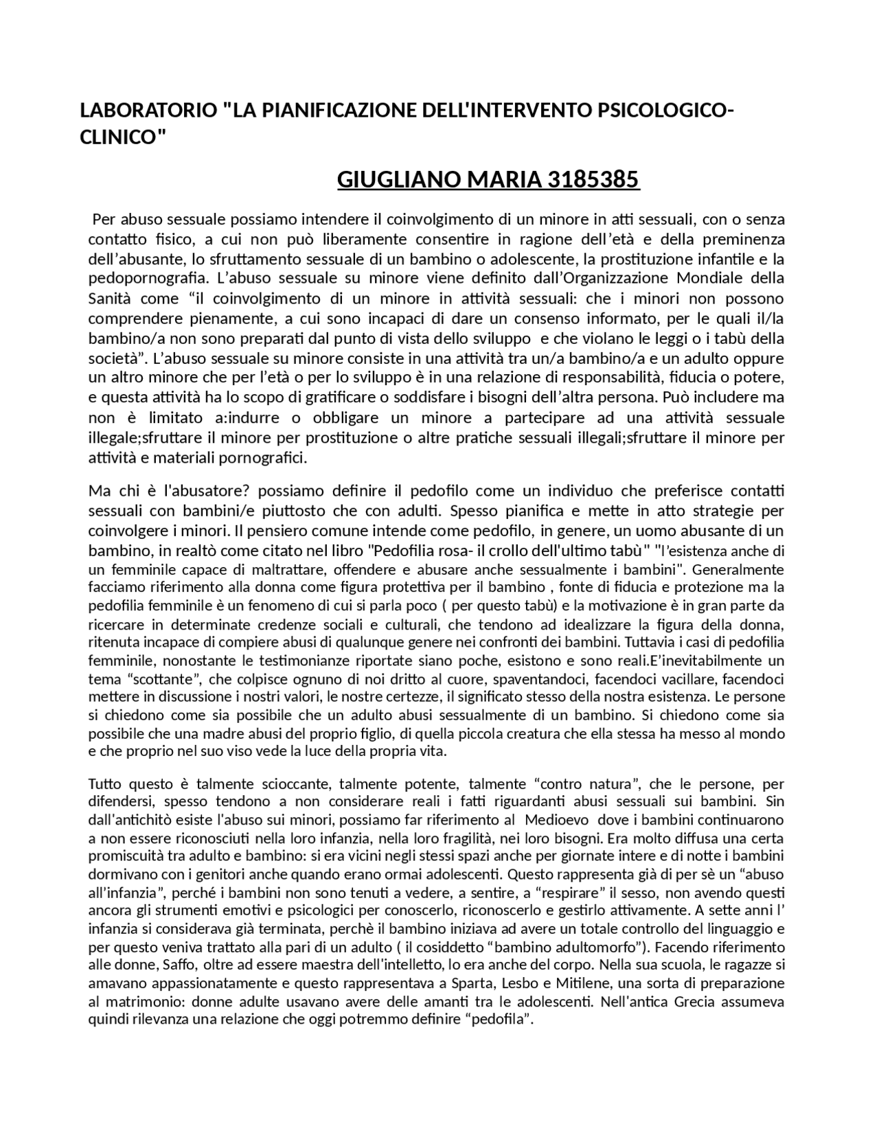 Relazione Laboratorio Esame Conti Cortini Docsity