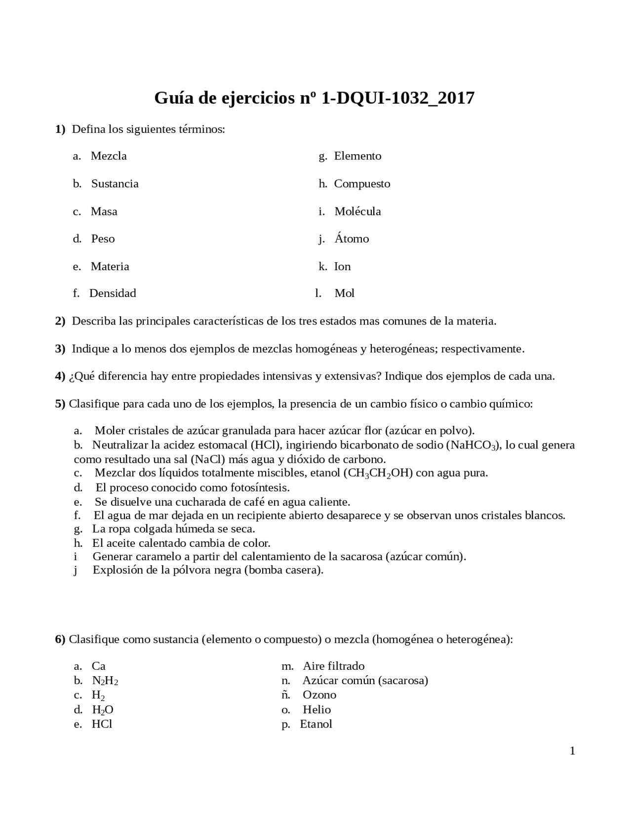 Ejercicios Quimica General Ejercicios De Química Docsity