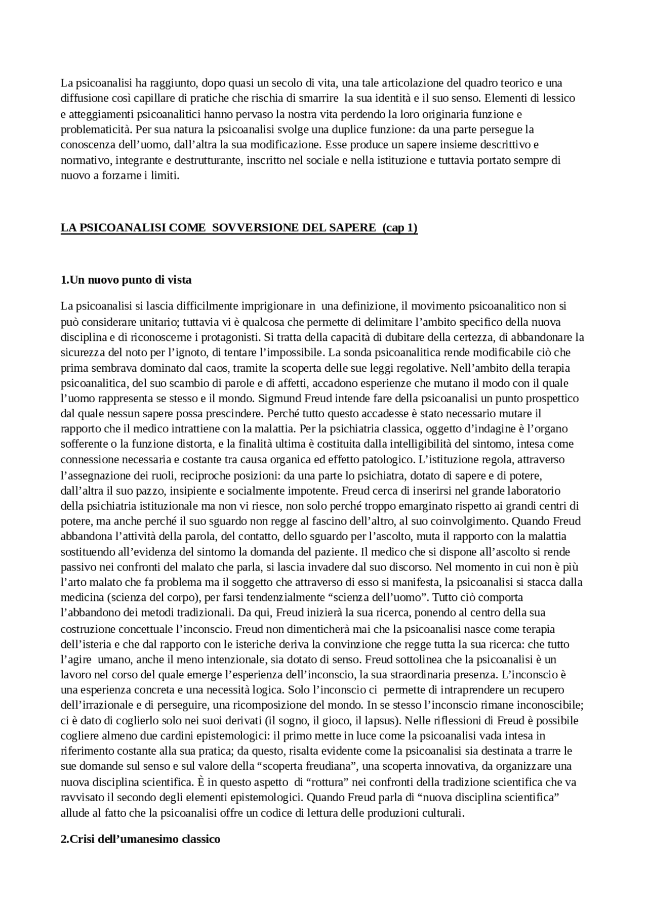 Storia Della Psicoanalisi Docsity