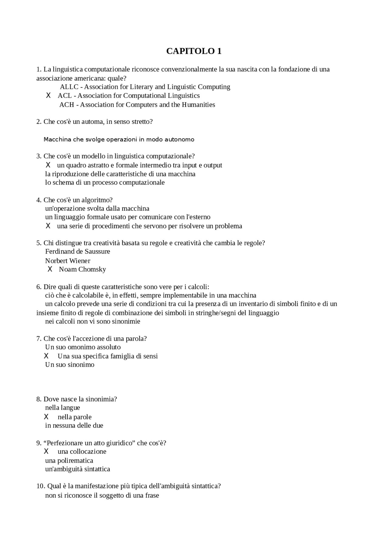 Introduzione Alla Linguistica Computazionale Docsity