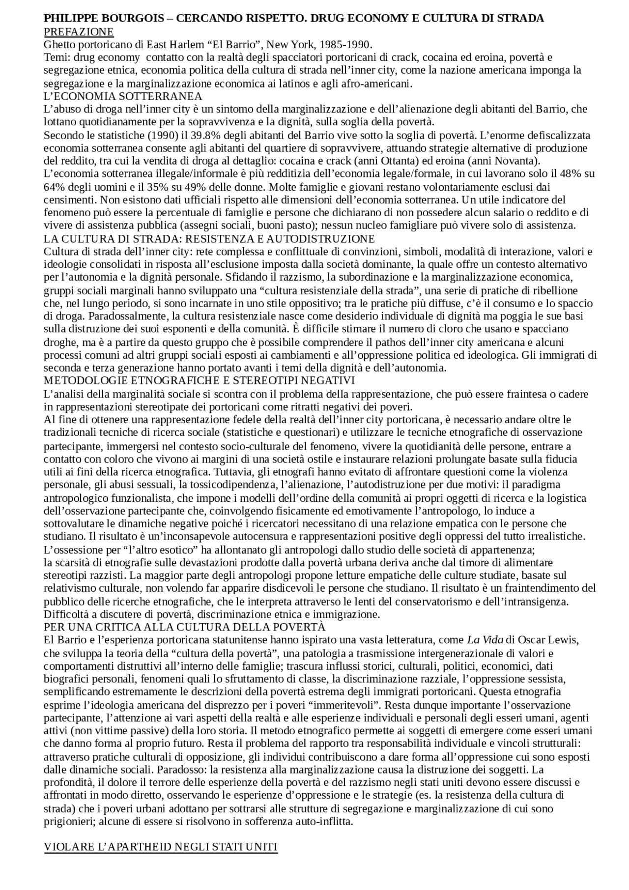 Philippe Bourgois - Cercando rispetto. Drug economy e cultura di strada ...