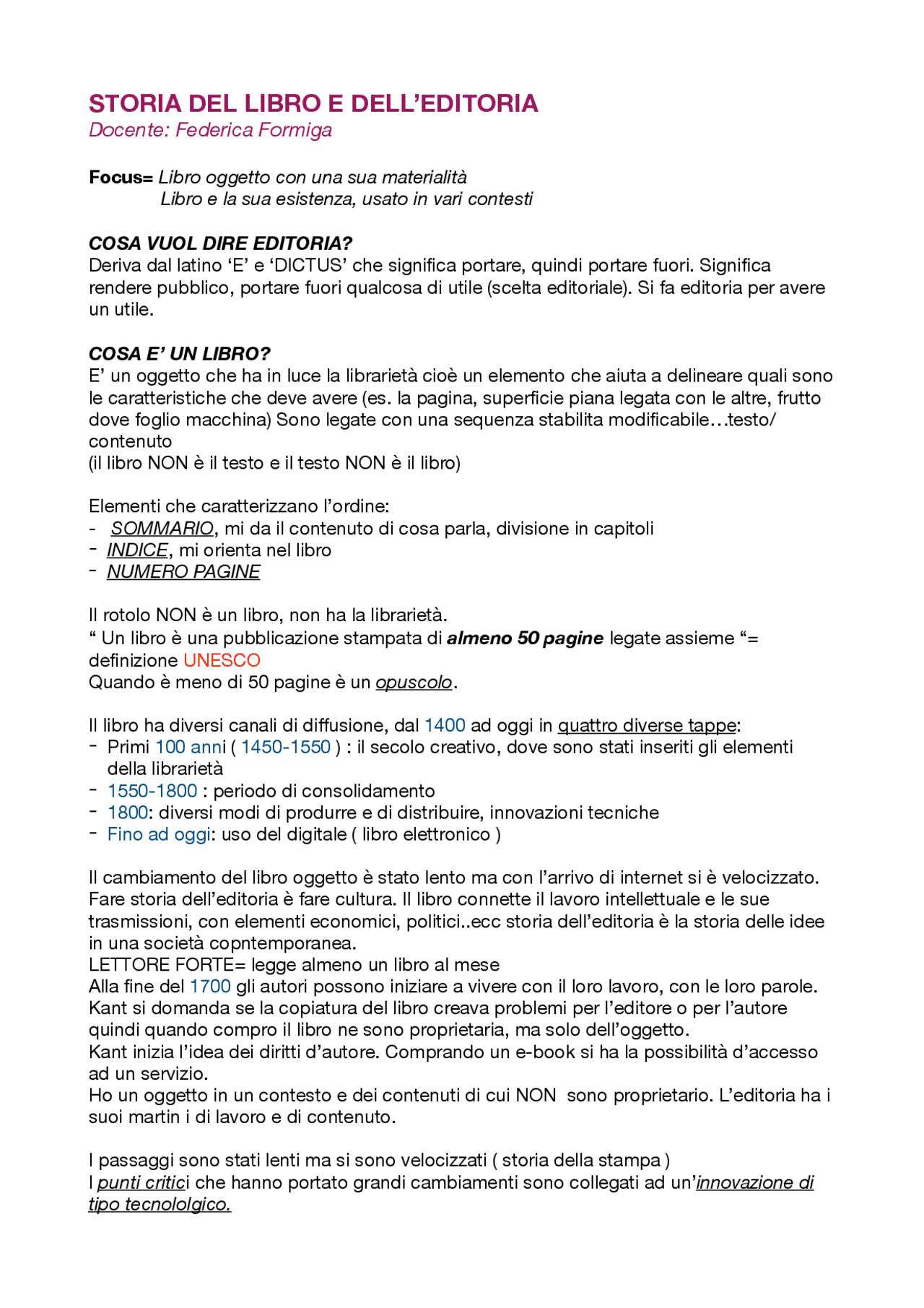 Storia Del Libro E Delleditoria Docsity