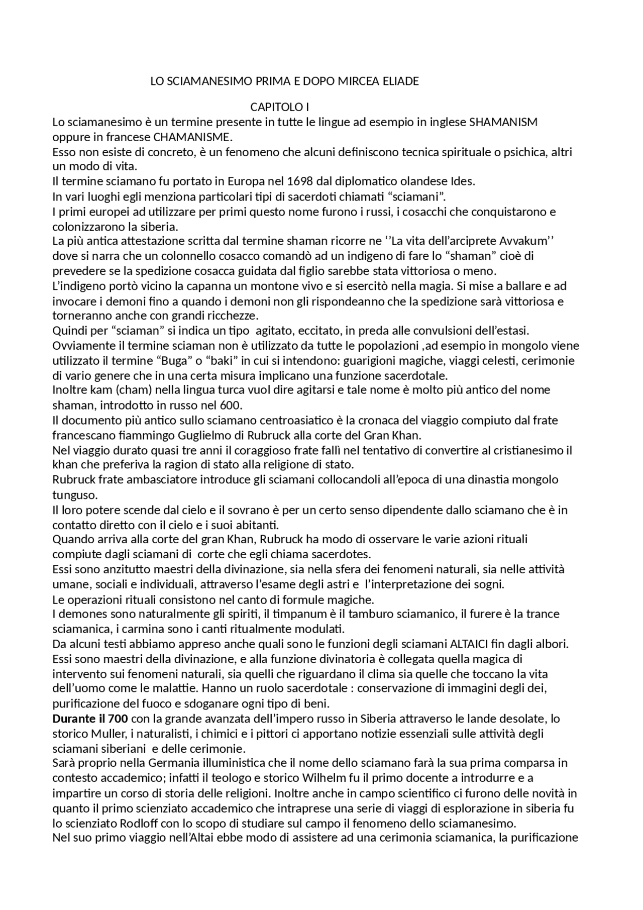 Lo Sciamanesimo Prima E Dopo Mircea Eliade Docsity