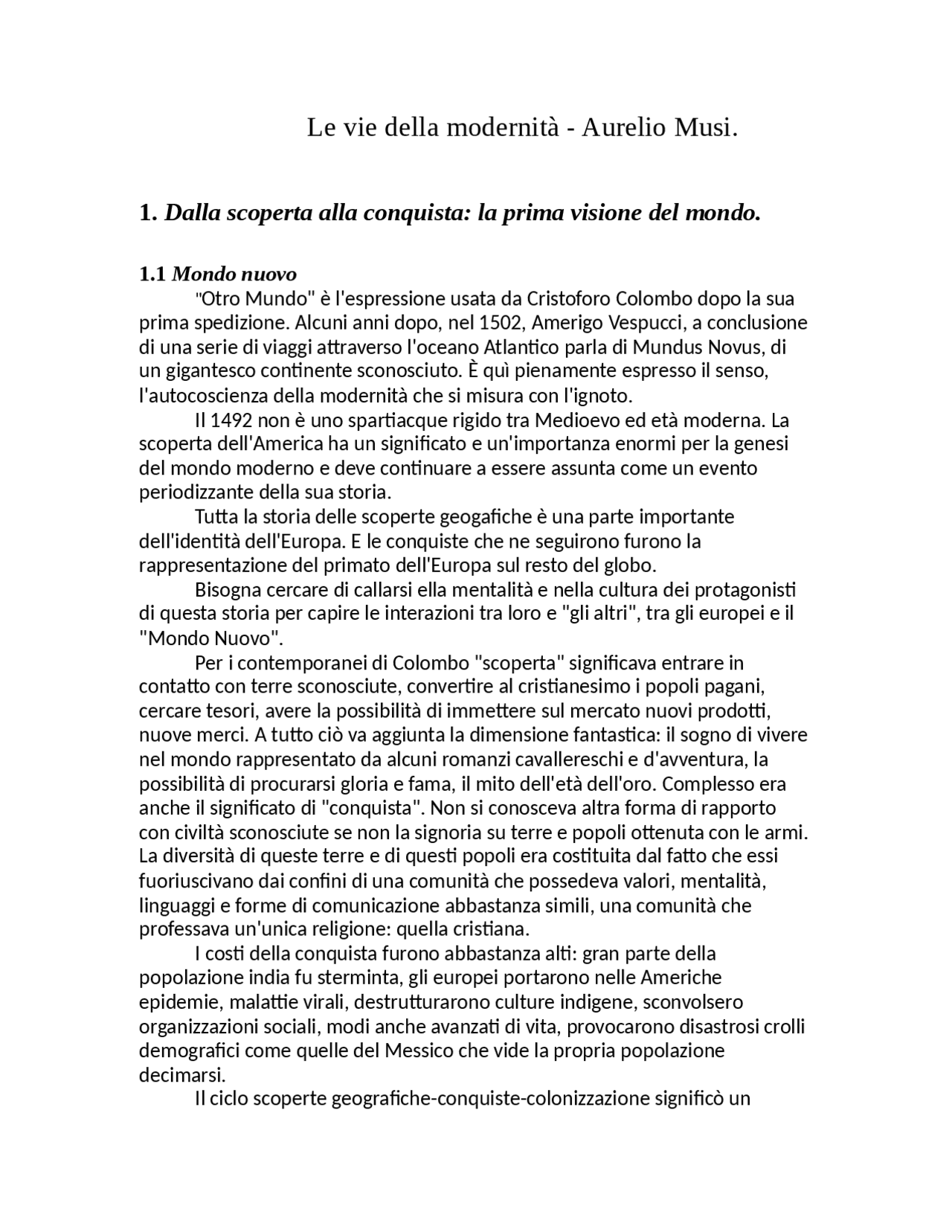 Le Vide Della Modernità Aurelio Musi Docsity