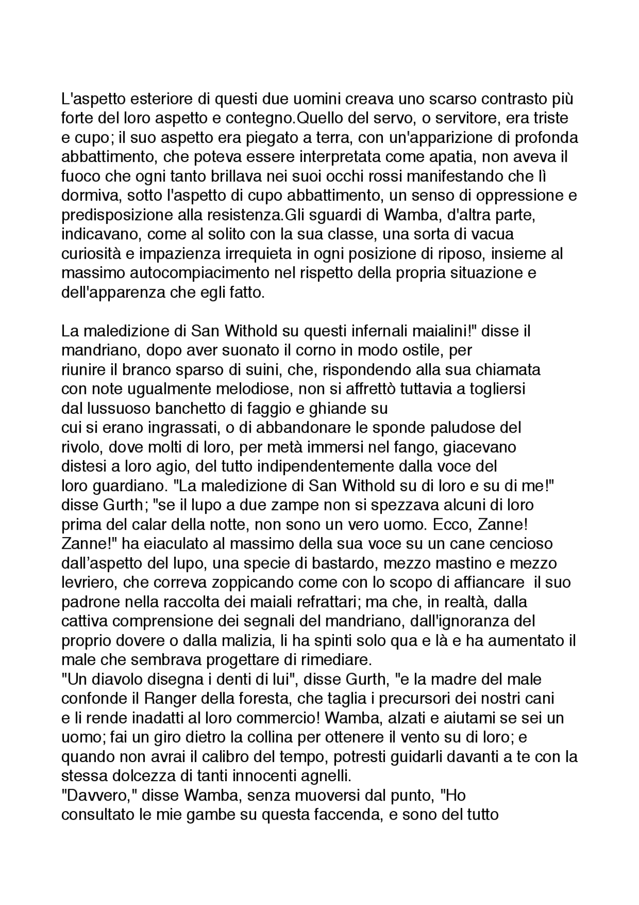 Ivanhoe cap 1 incontro wamba e gurth - Docsity