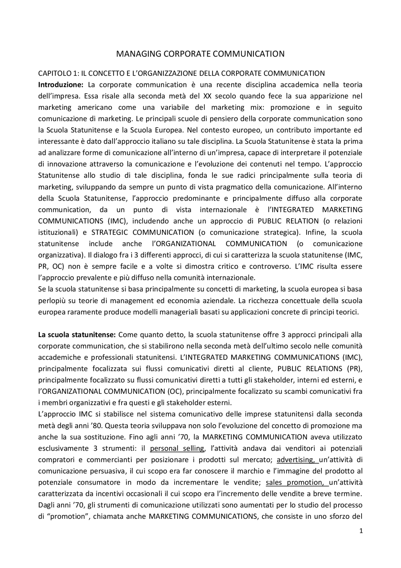 Riassunti Managing Corporate Communication Docsity