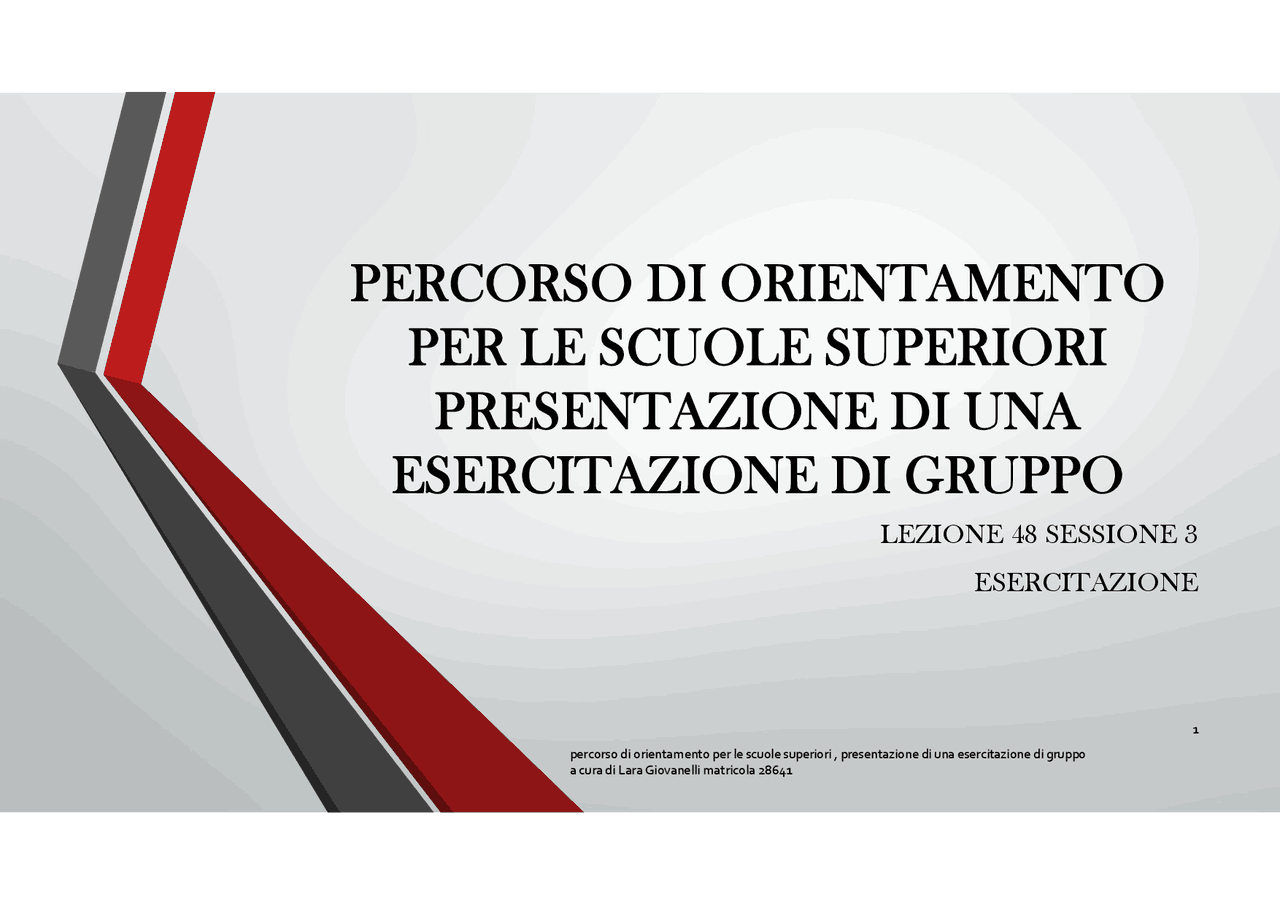 Psicologia Scolastica Esercizi Di Psicologia Scolastica Docsity