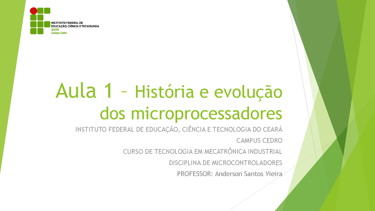 História Dos Microcontroladores Slides Microcontroladores Docsity