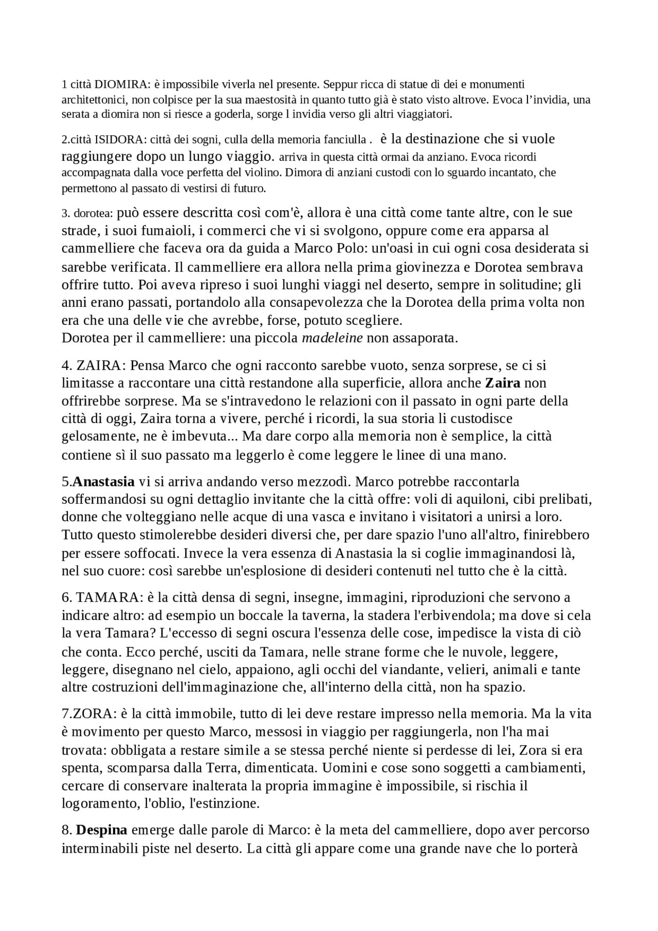 Descrizione Città Invisibili Docsity