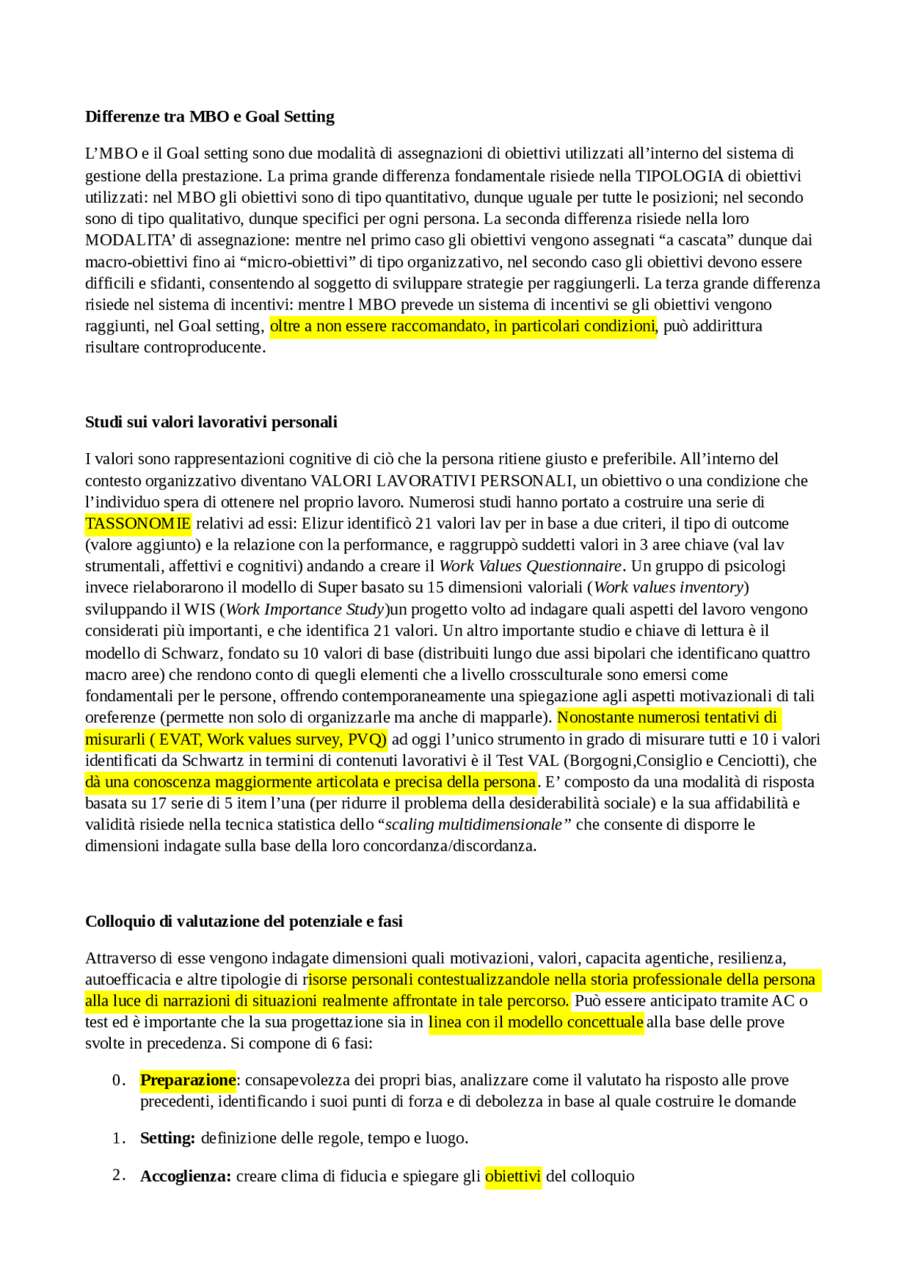Domande e risposte compito Valutazione e talent managment - Docsity