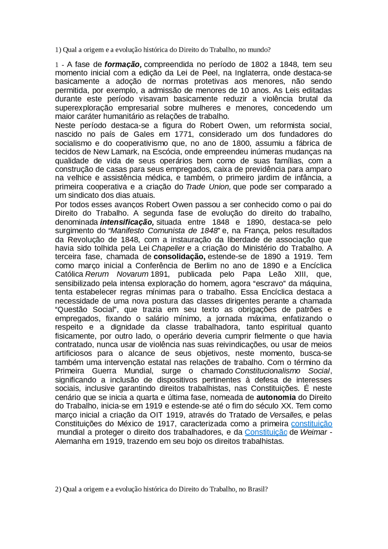 Questões Sobre Direito Do Trabalho Docsity