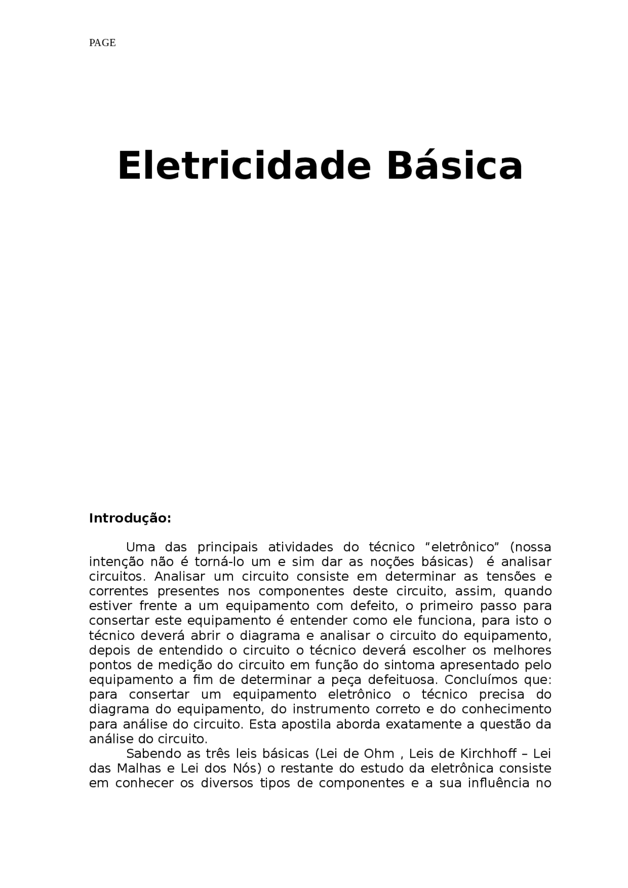 Apostila De Eletricidade Básica Docsity