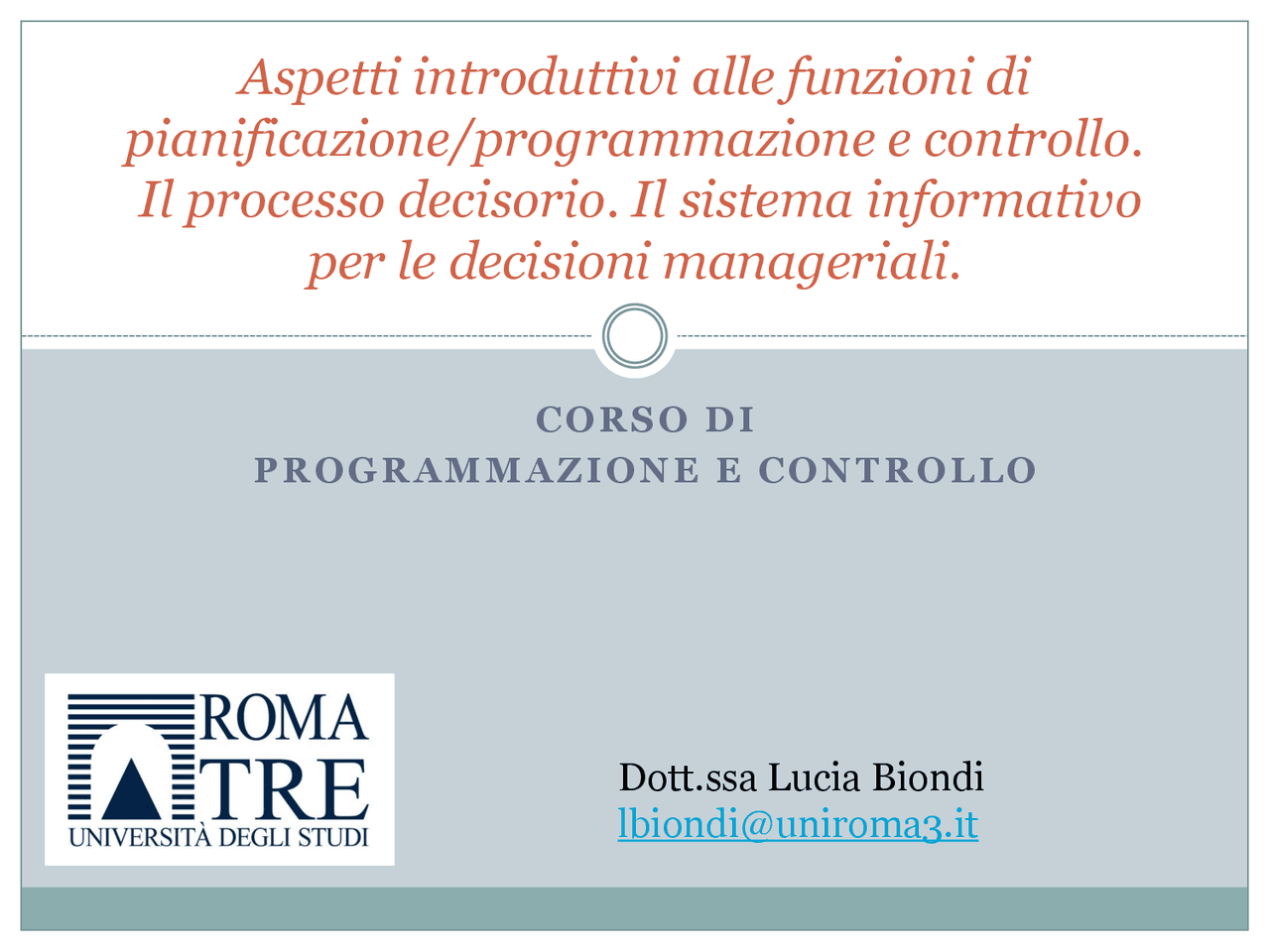 Programmazione e controllo di badget | Appunti di Sociologia - Docsity