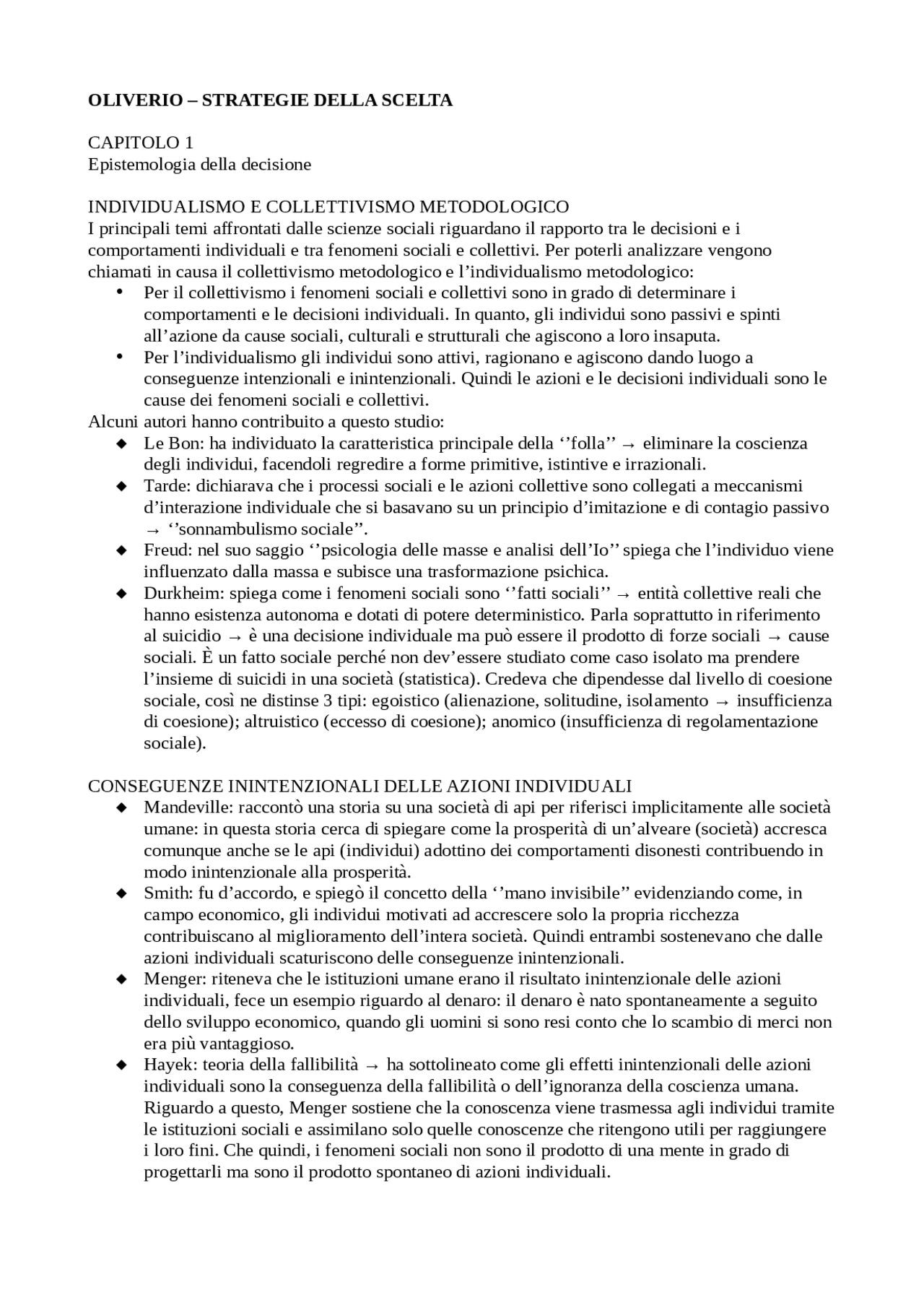 Riassunto Modelli Decisionali E Di Rischio Docsity