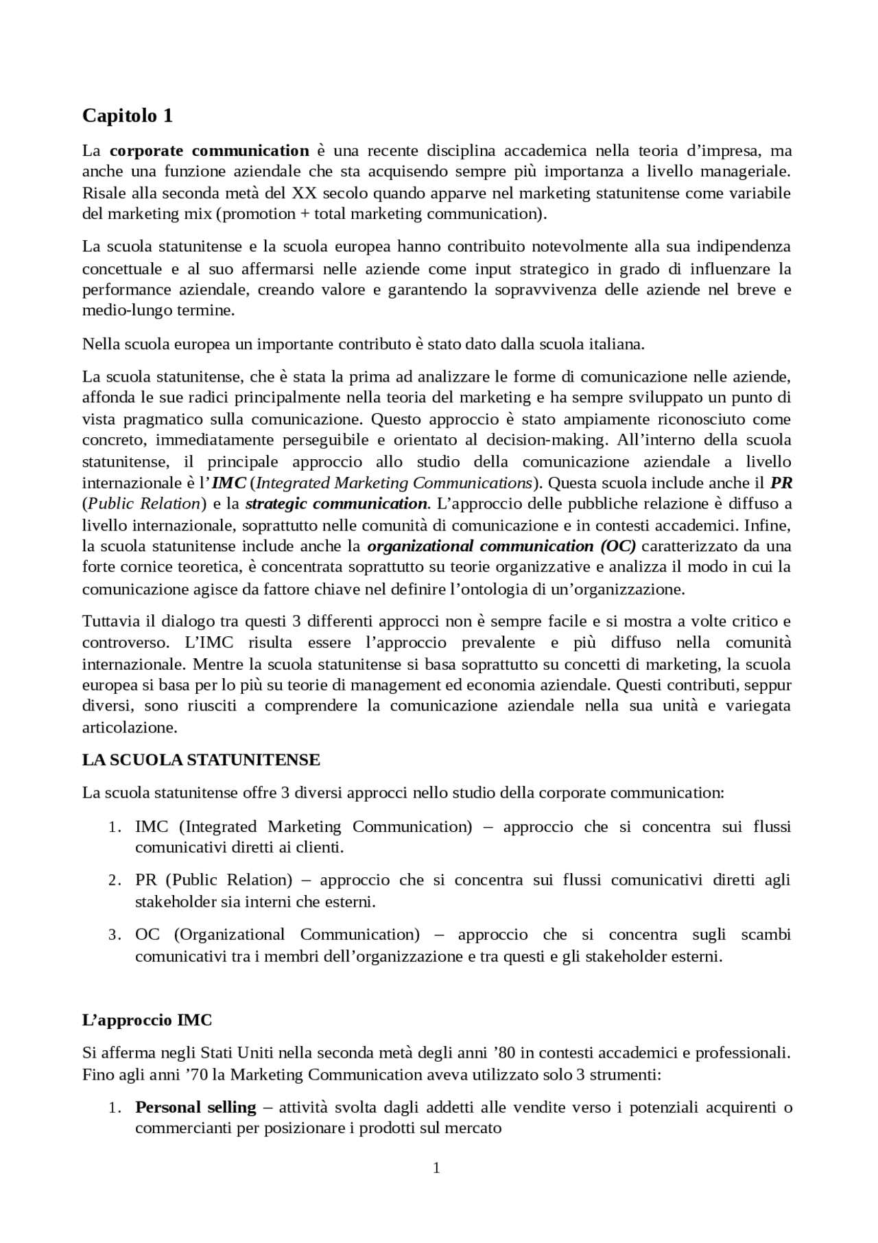 Managing Corporate Communication Riassunto Non Frequentanti Docsity