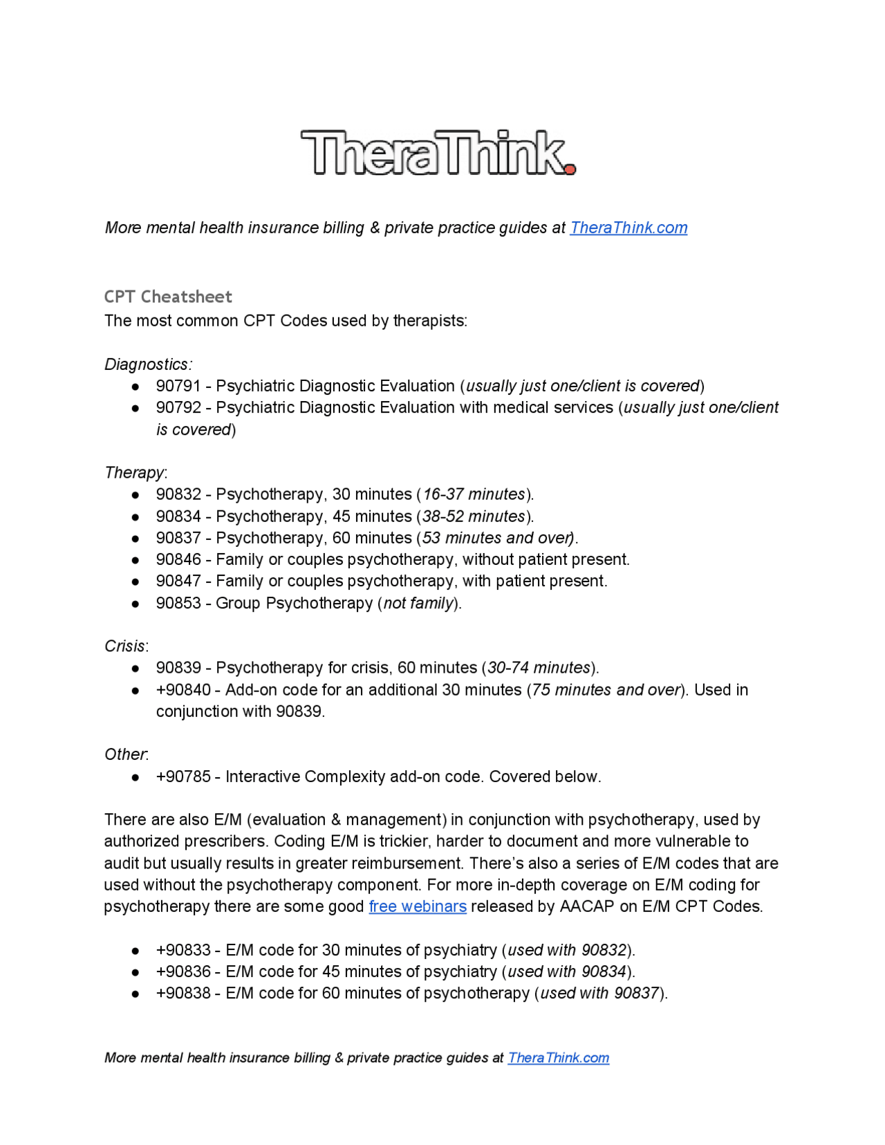 CPT Code Cheat Sheet Docsity cpt-code-cheat-sheet-docsity