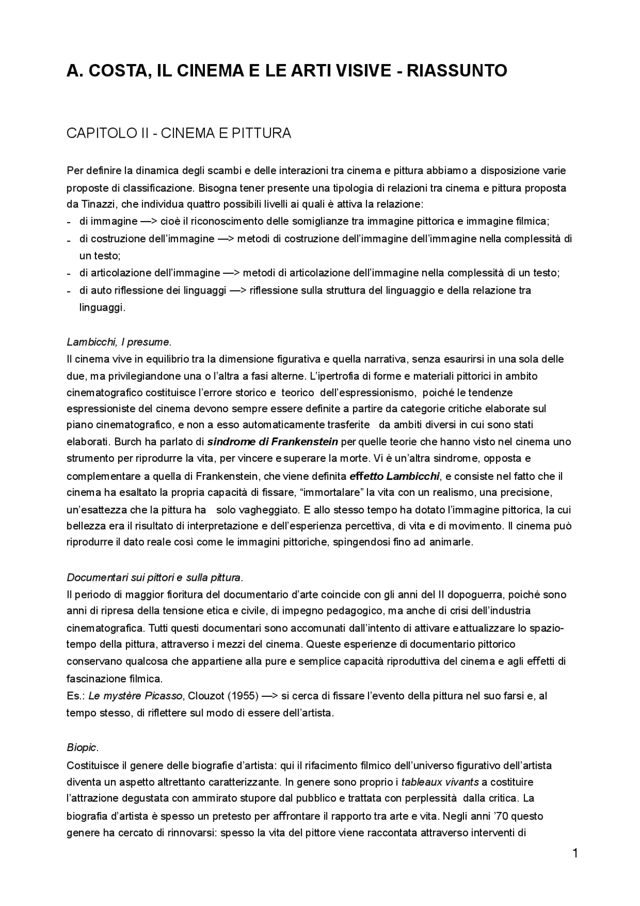 Cinema E Arti Visive Docsity