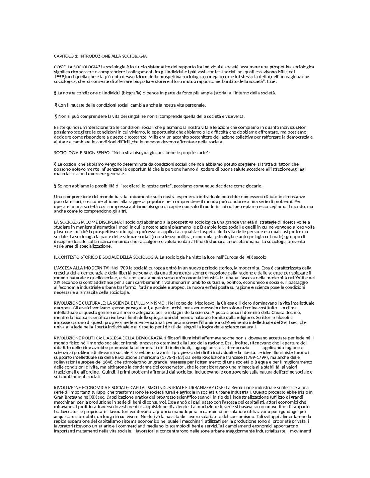 Sociologia Generale Riassunto Docsity