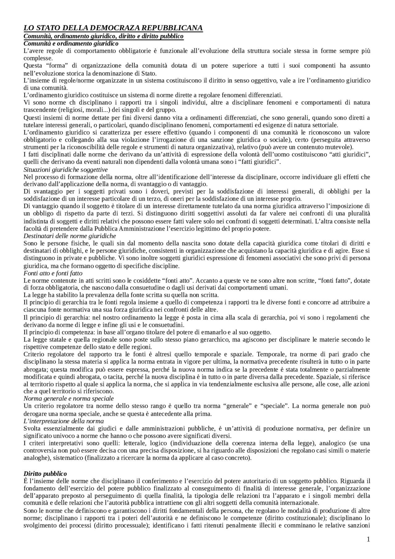 Elementi Di Diritto Pubblico Docsity