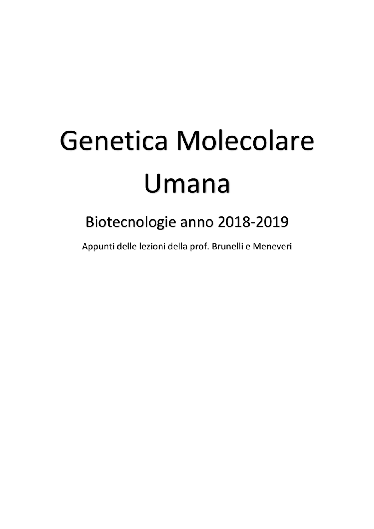 Genetica Molecolare Umana Appunti Di Genetica Docsity