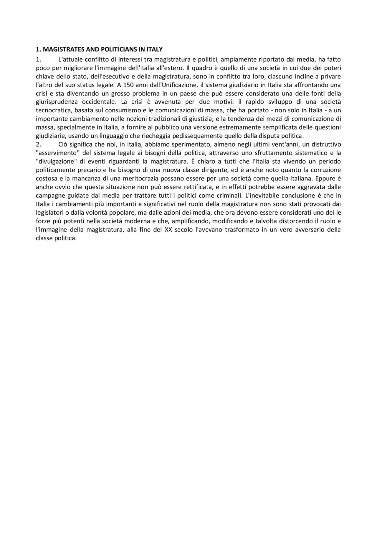 Inglese Unicusano Scienze Politiche Triennale Docsity